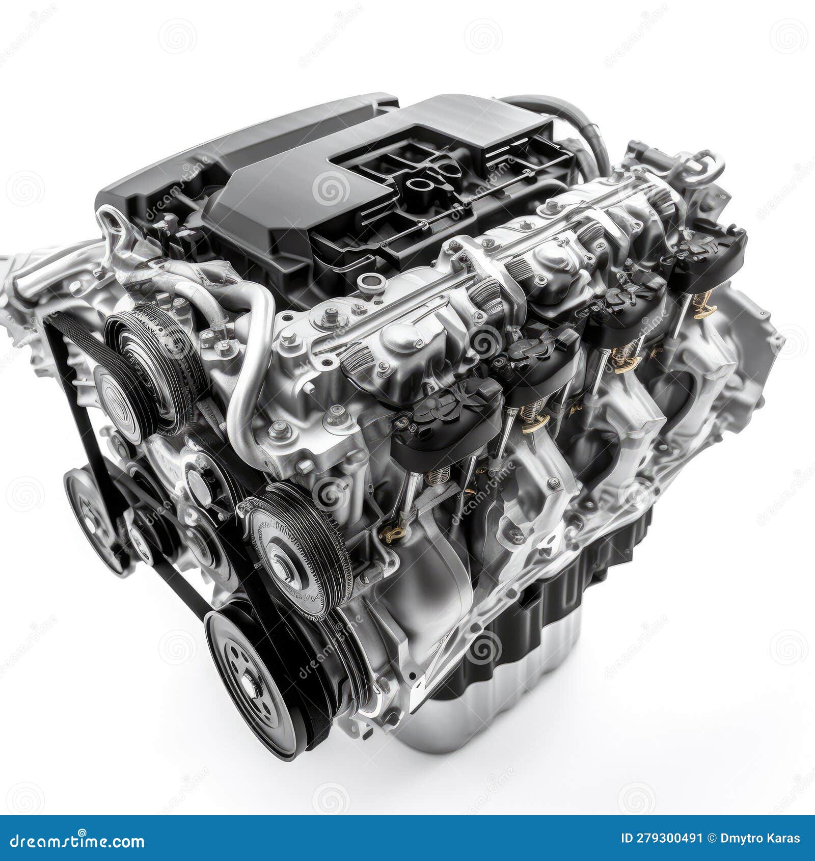 Modern Car Engine Isolated. Stock Illustration - Illustration of bumper ...