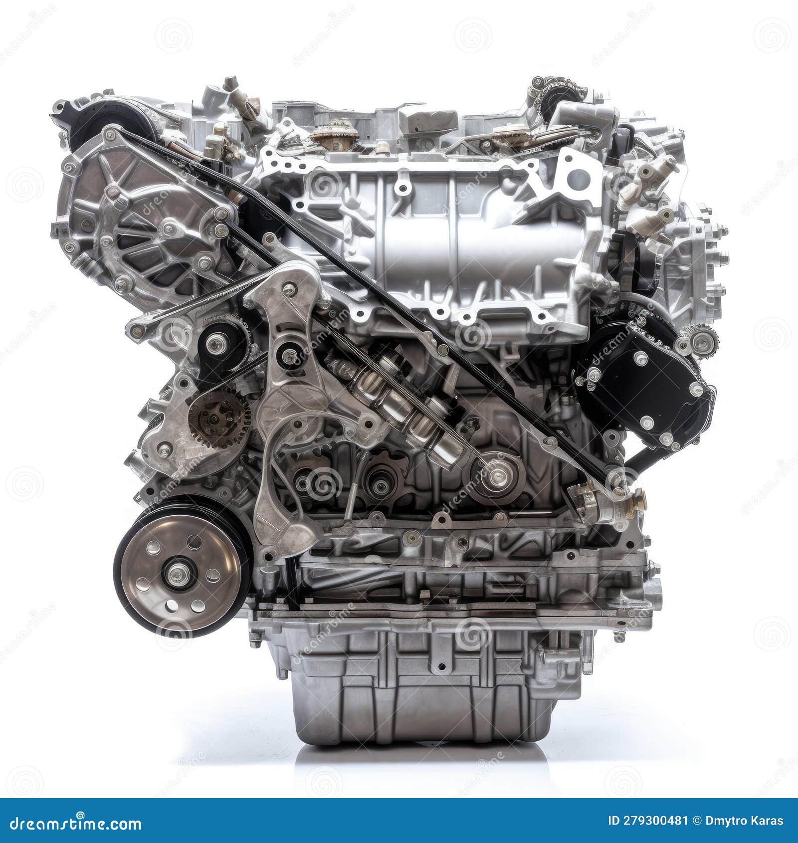 Modern Car Engine Isolated. Stock Illustration - Illustration of ...