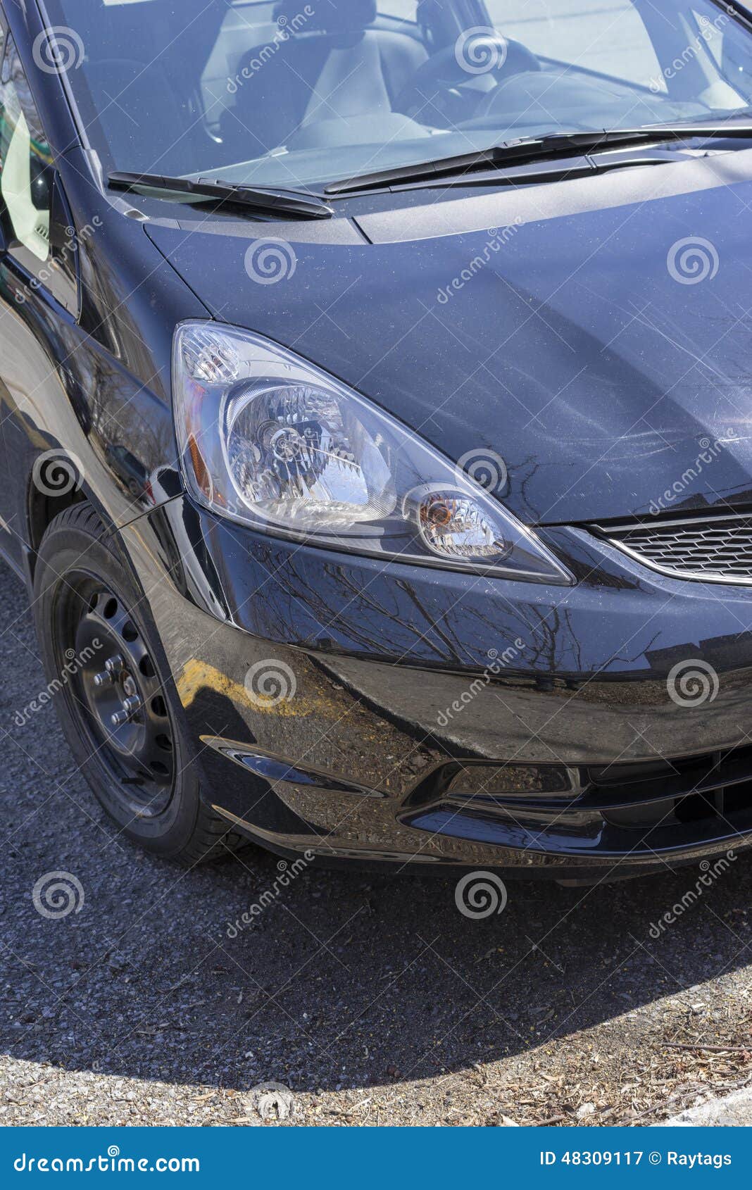 Car front end stock image. Image of headlight, finish - 48309117