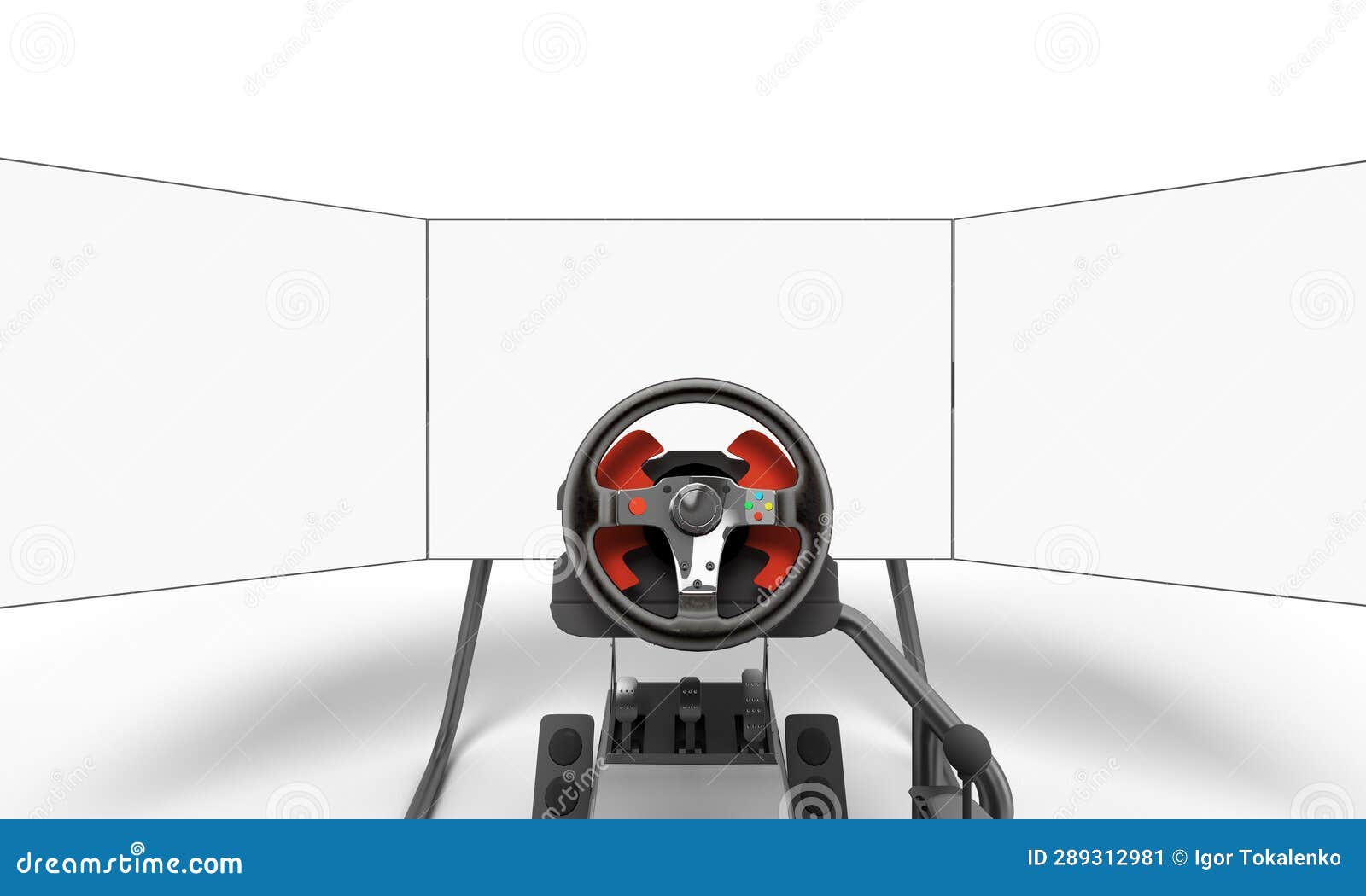 Modern Car Game Simulator Front Close Up 3d Render on White Stock ...