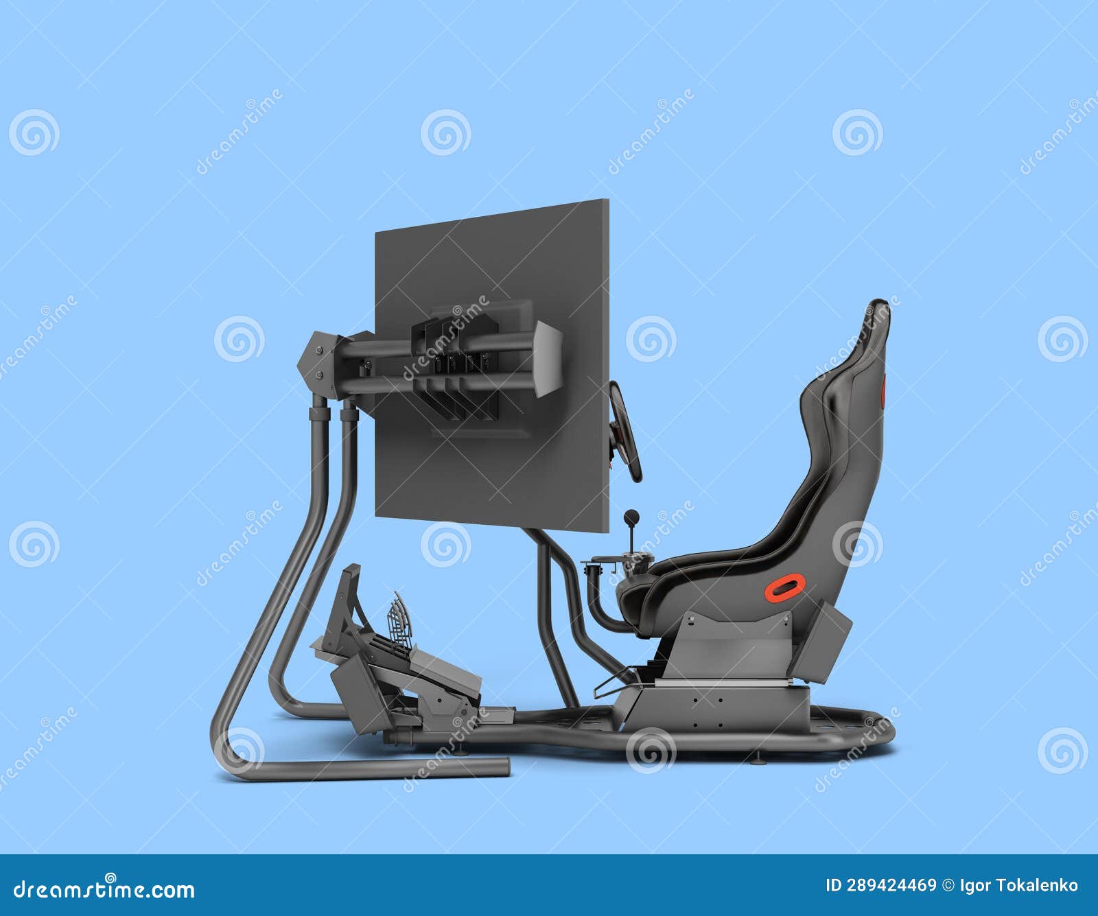 Modern Car Game Simulator Left Side View 3d Render on Blue Stock ...