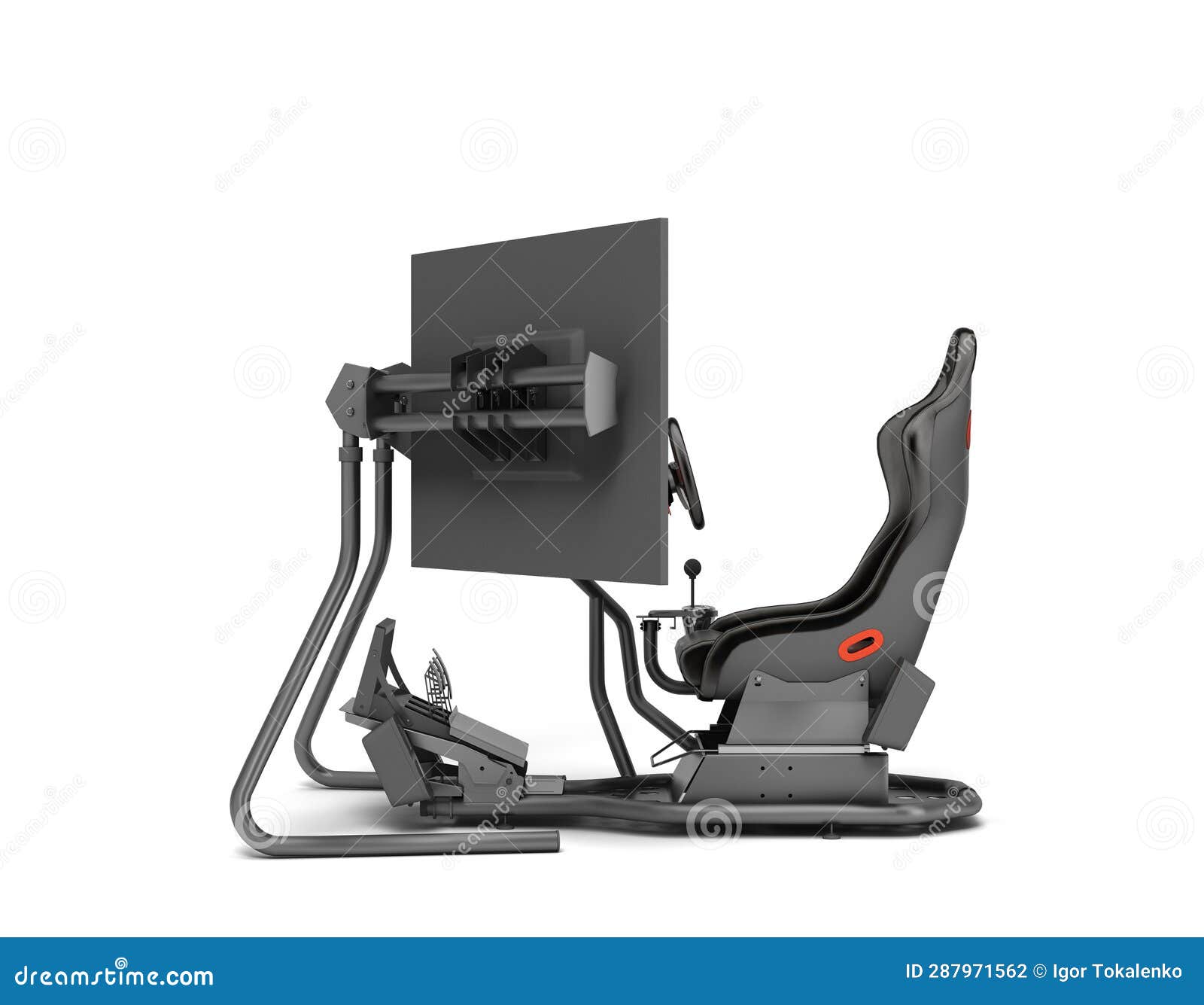 Modern Car Game Simulator Left Side View 3d Render Om White Stock ...