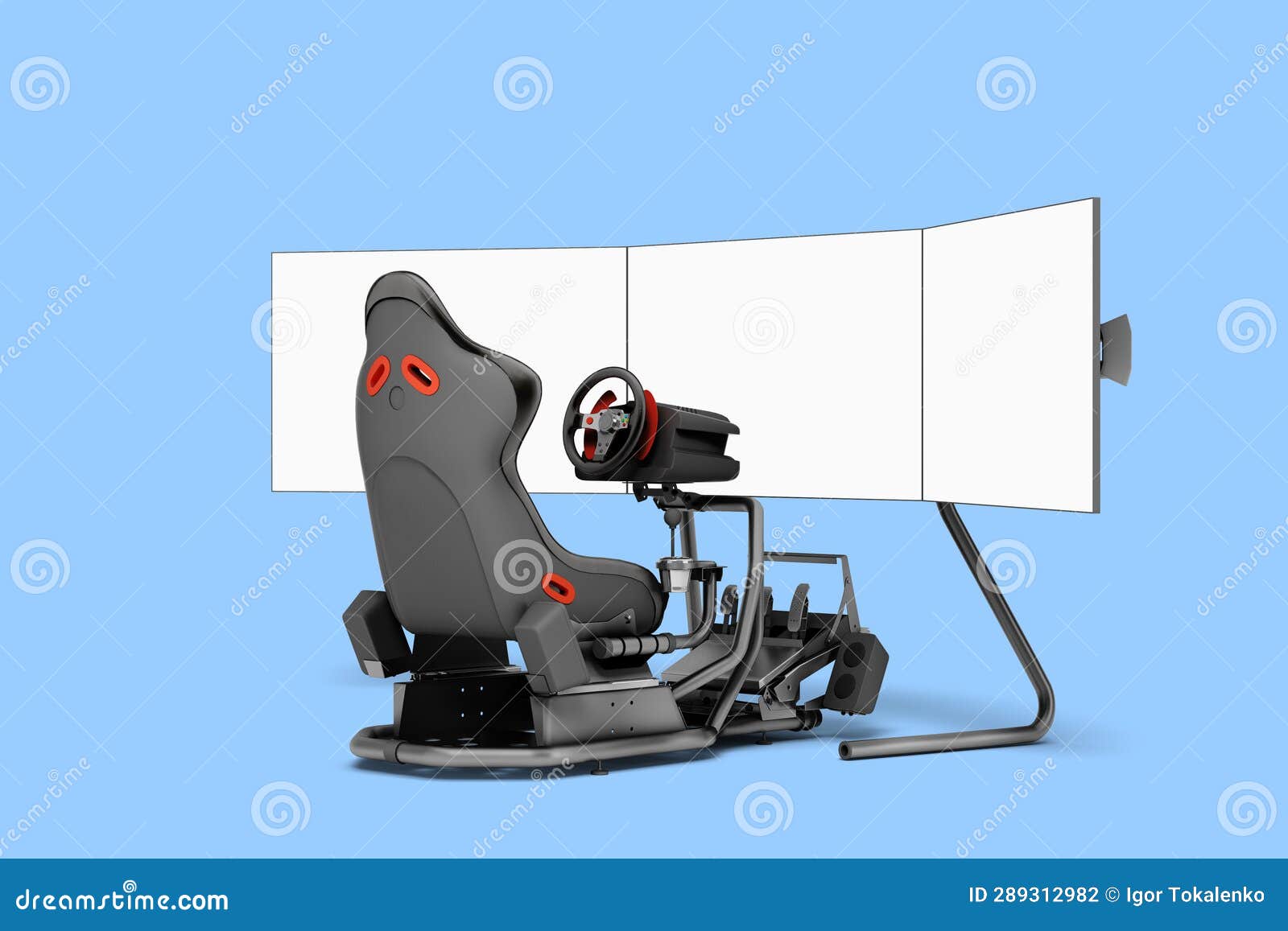 Modern Car Game Simulator Perspective Right View 3d Render on Blue ...