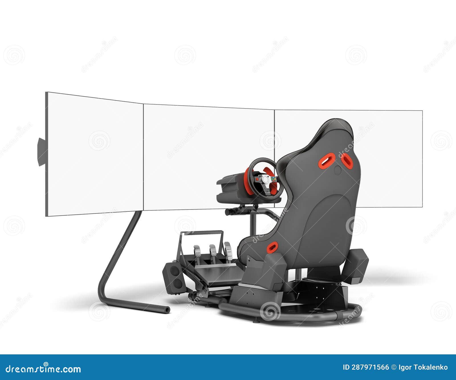 Modern Car Game Simulator Perspective View 3d Render on White Stock ...