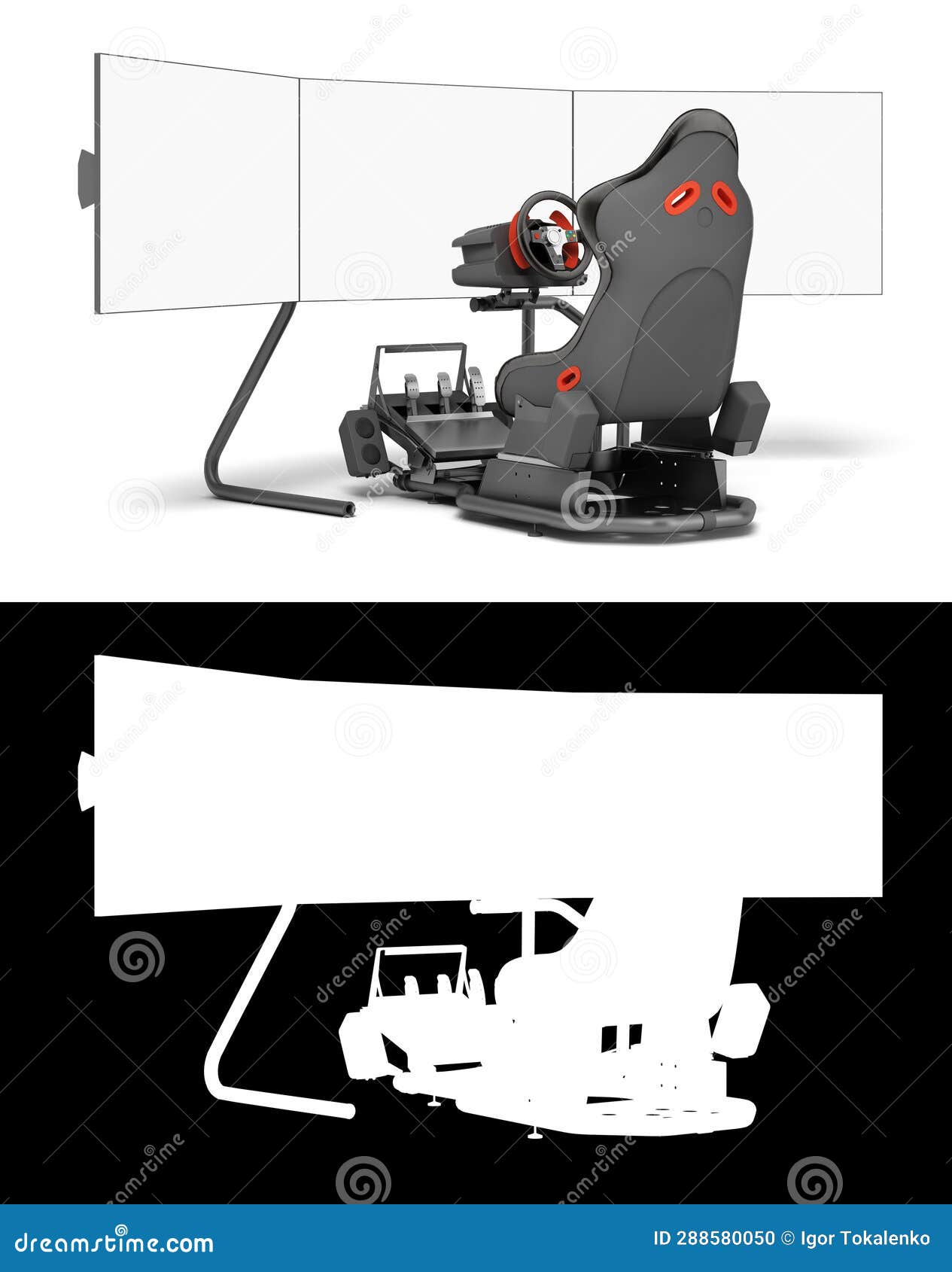 Modern Car Game Simulator Perspective View 3d Render on White with ...