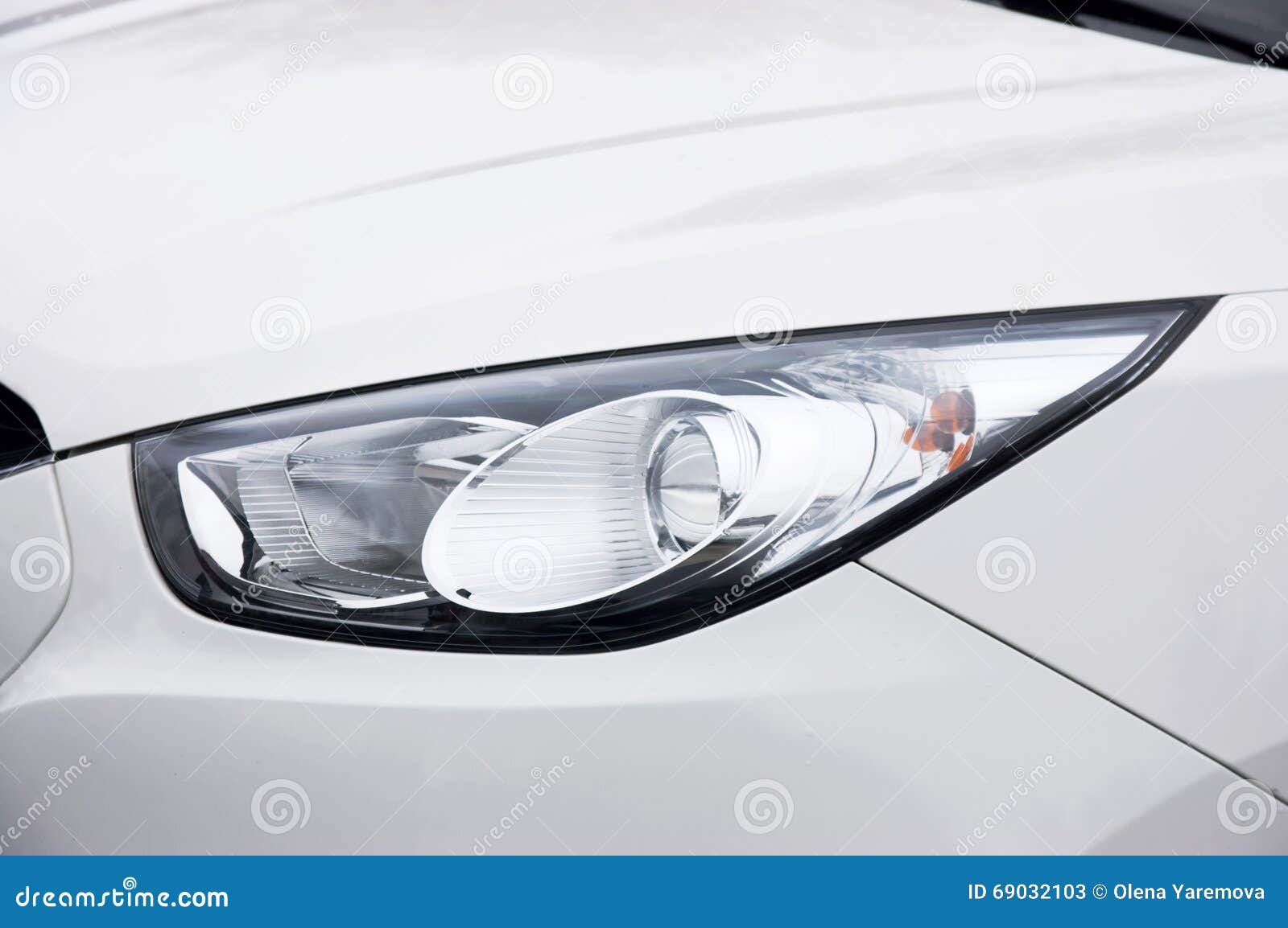 Modern car headlight stock image. Image of reflection - 69032103