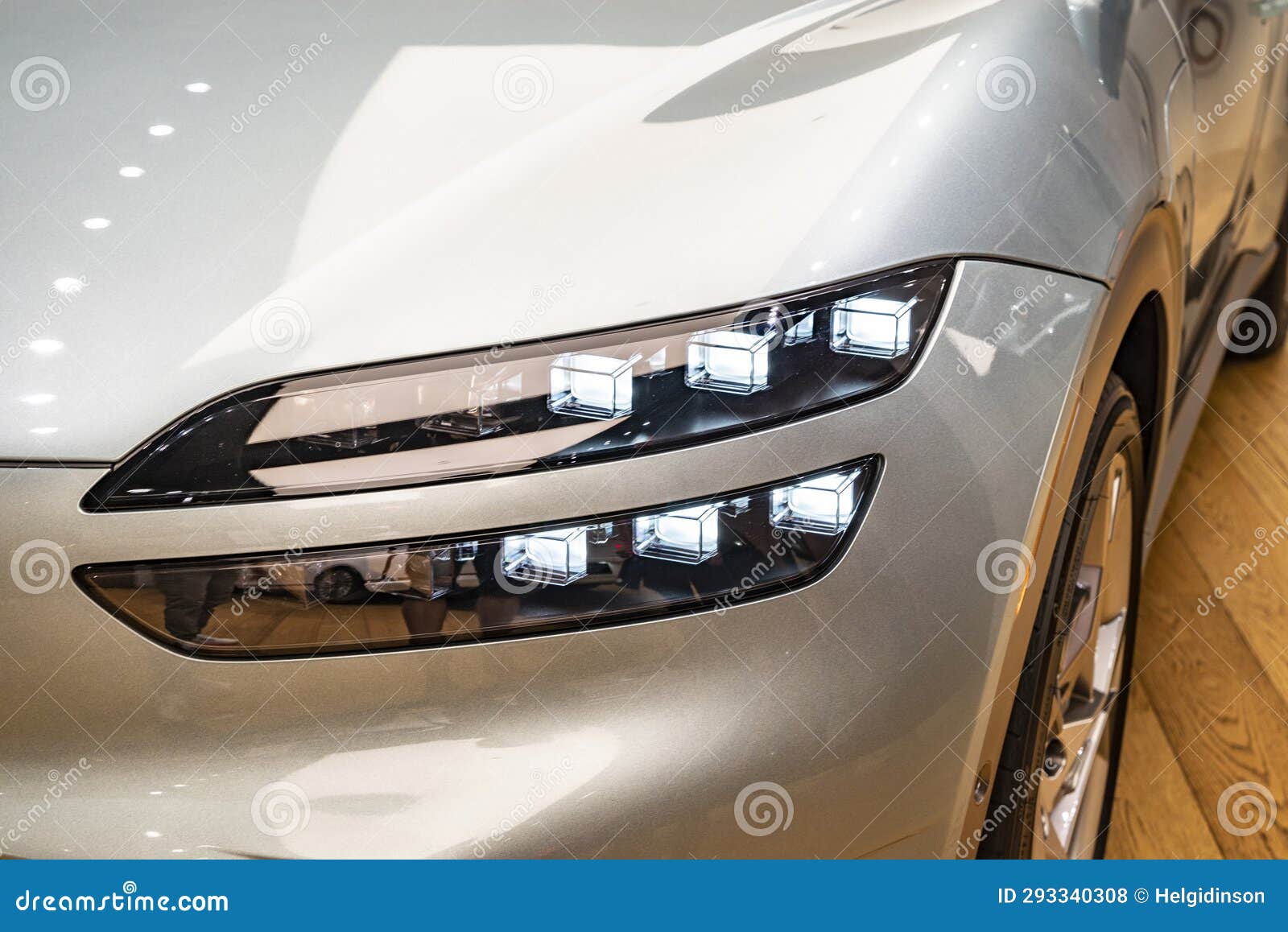 Modern car headlight stock photo. Image of light, blue - 293340308