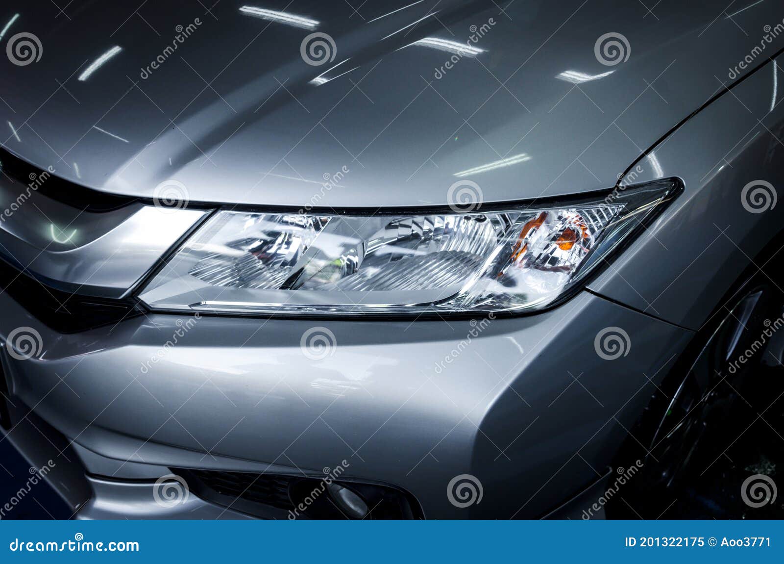 Modern car headlights stock image. Image of luxury, lamp - 201322175