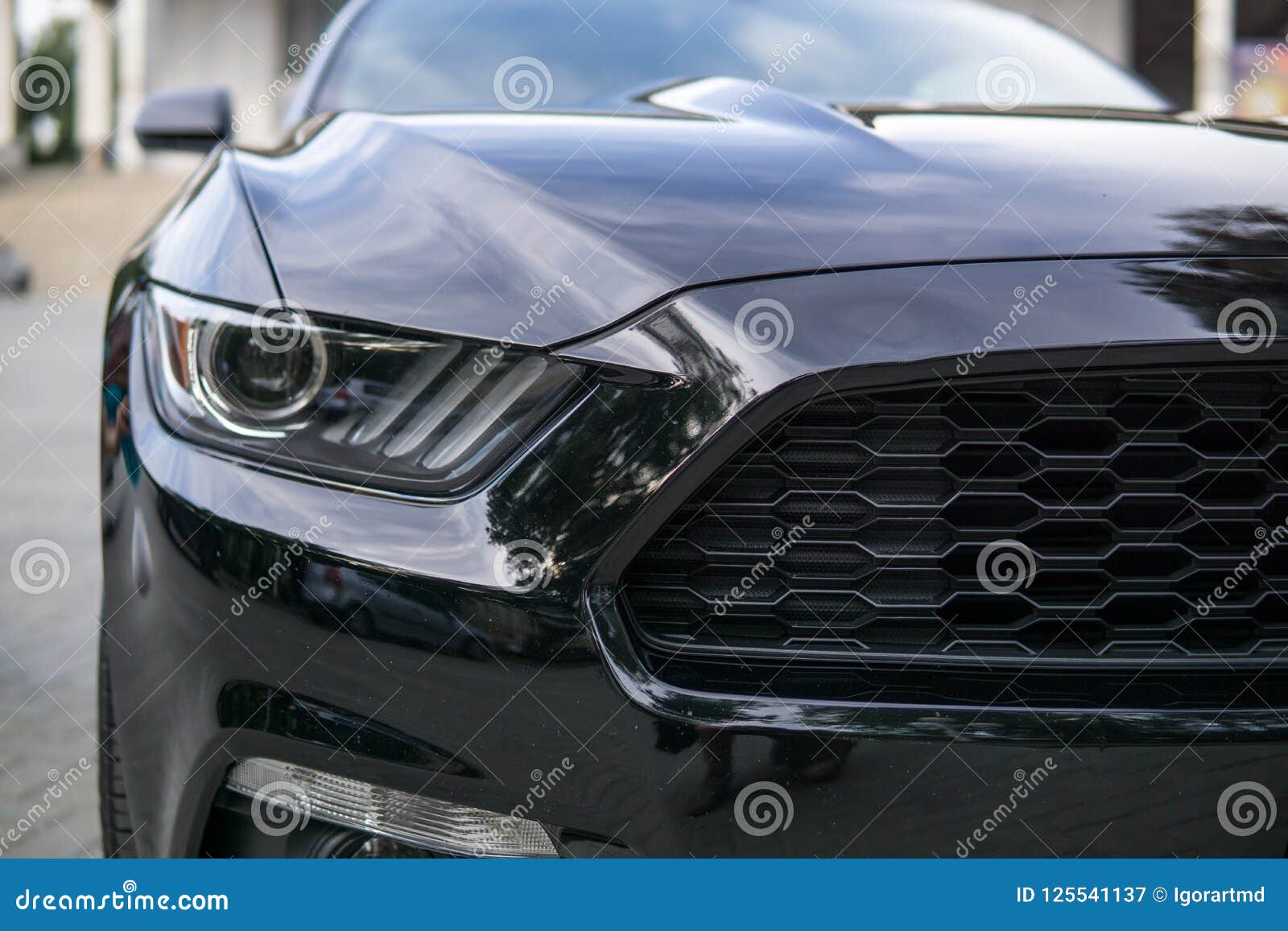 Modern car headlights. stock image. Image of interior - 125541137
