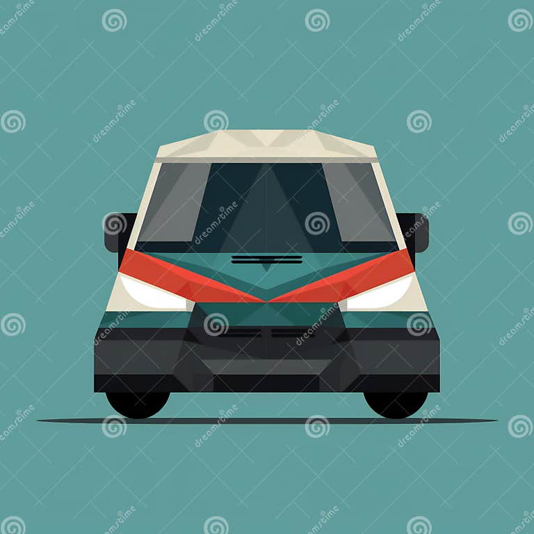 Modern Car Illustration in Flat Design Style, Front View Stock ...
