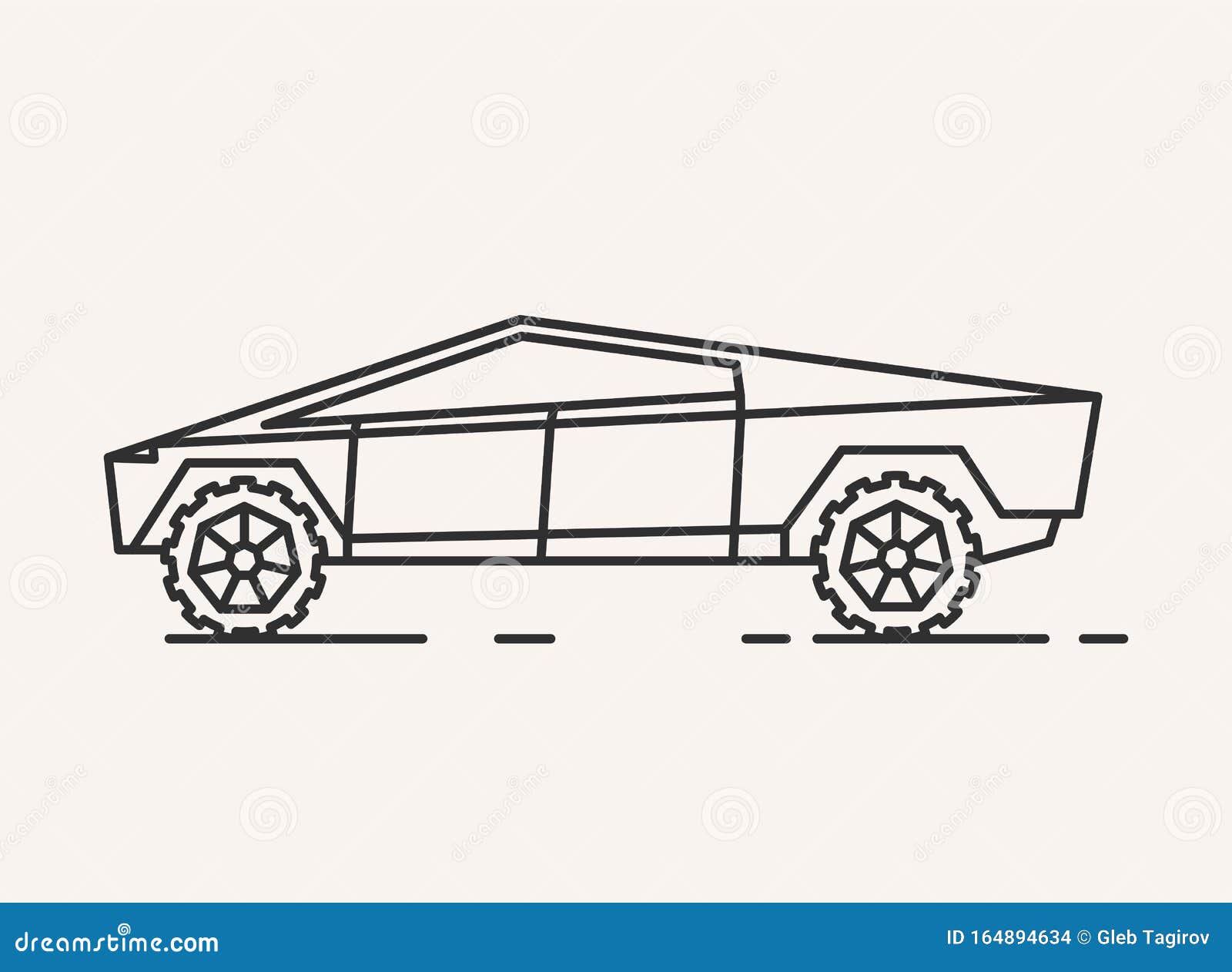 Tesla Cybertruck Cartoon Vector | CartoonDealer.com #229897065