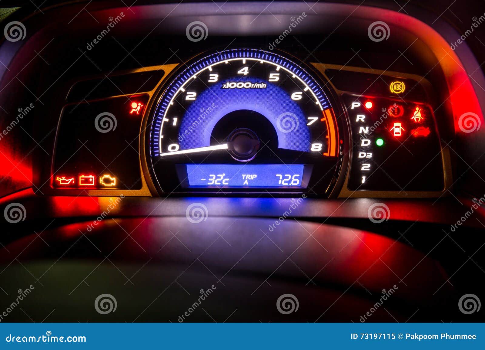 Modern Car Instrument Dashboard Panel Full Symbol Stock Image - Image ...