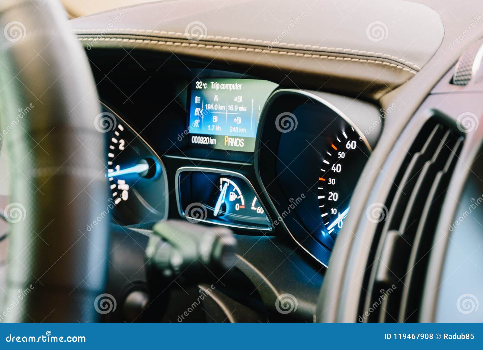 Modern Car Interior Dashboard View Stock Photo - Image of black ...