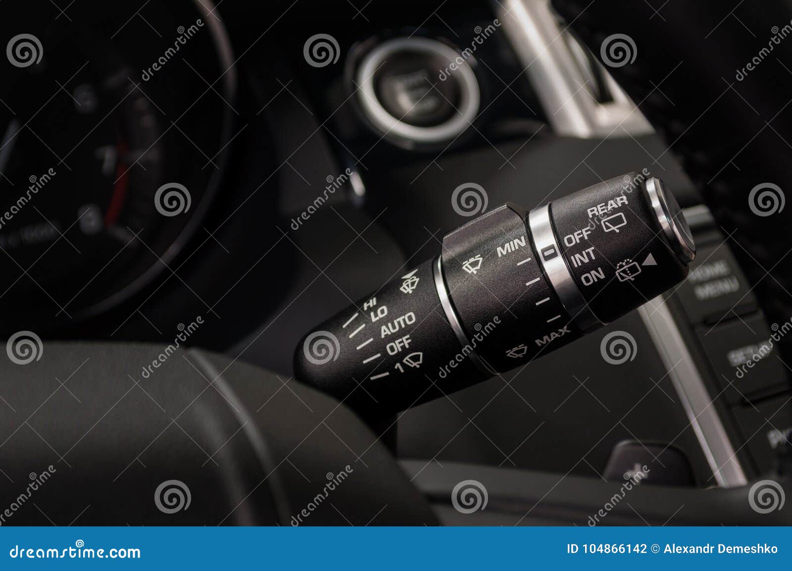 Car wipers control. stock photo. Image of equipment - 104866142