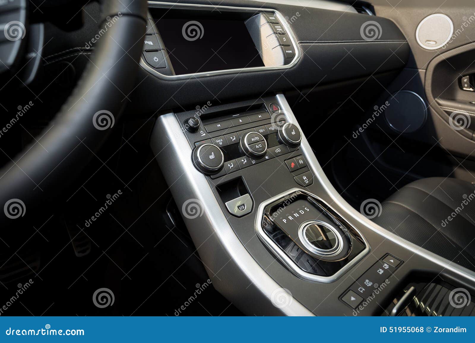 Modern car interior detail stock photo. Image of steering - 51955068