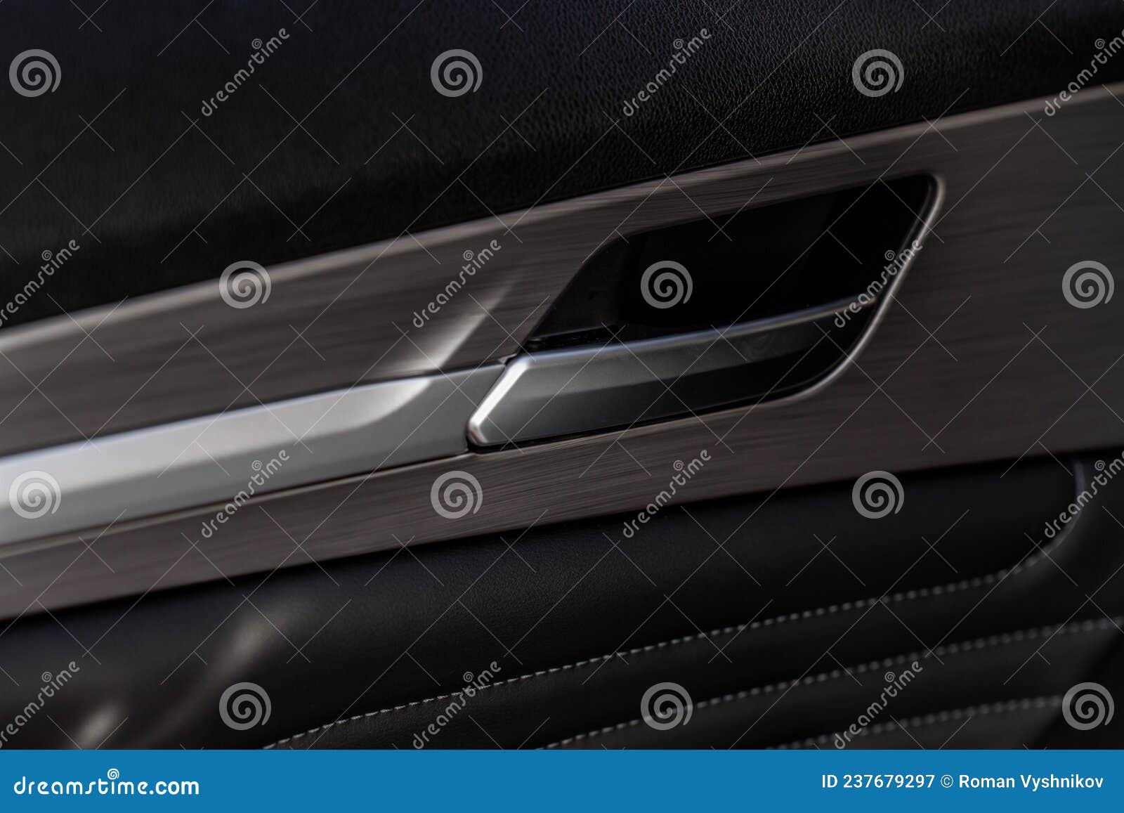 Modern Car Interior Door Handle Close Up. Stock Image - Image of ...
