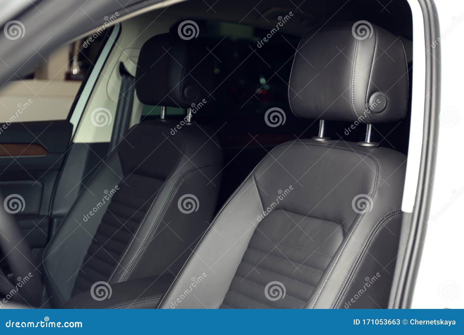 Modern Car Interior with Leather Seats Stock Image - Image of salon ...