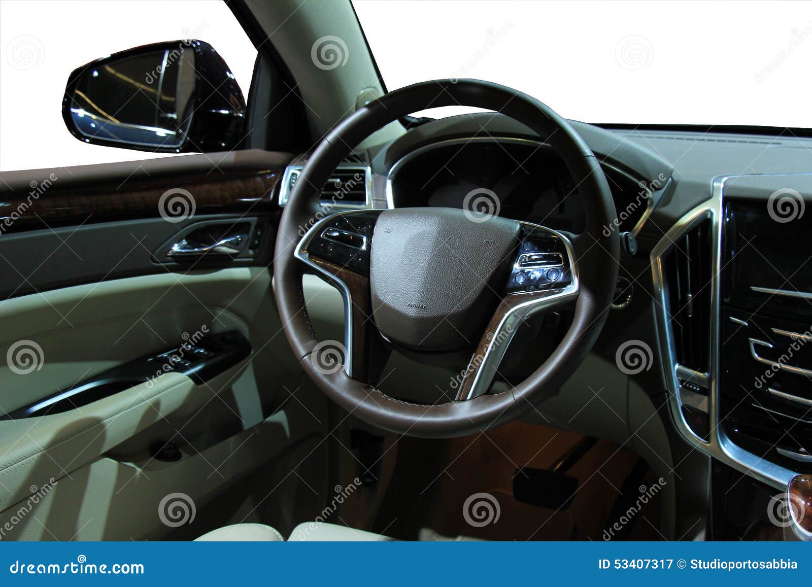 Modern car interior stock image. Image of buttons, luxury - 53407317