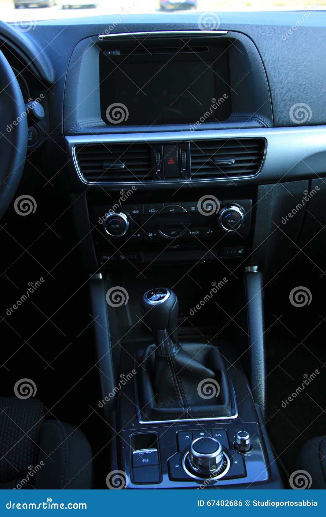 Modern car interior stock photo. Image of black, metal - 67402686