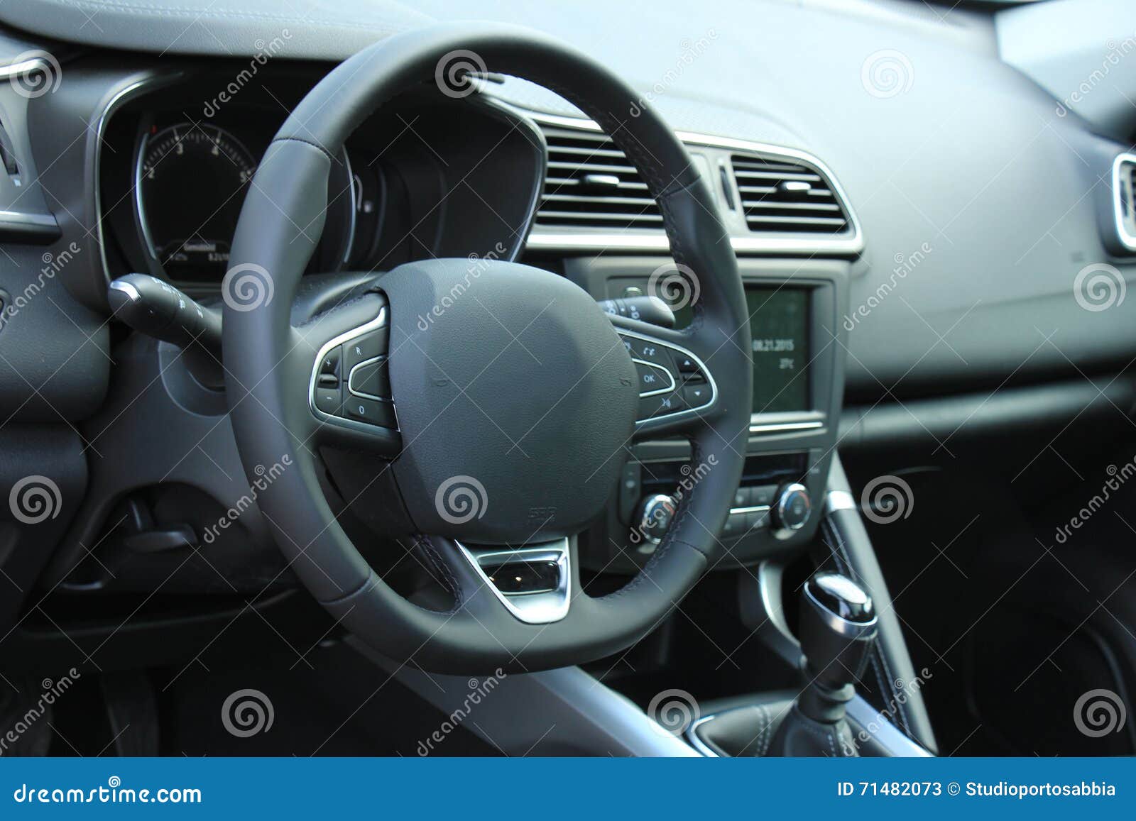 Modern car interior stock image. Image of shift, vehicle - 71482073