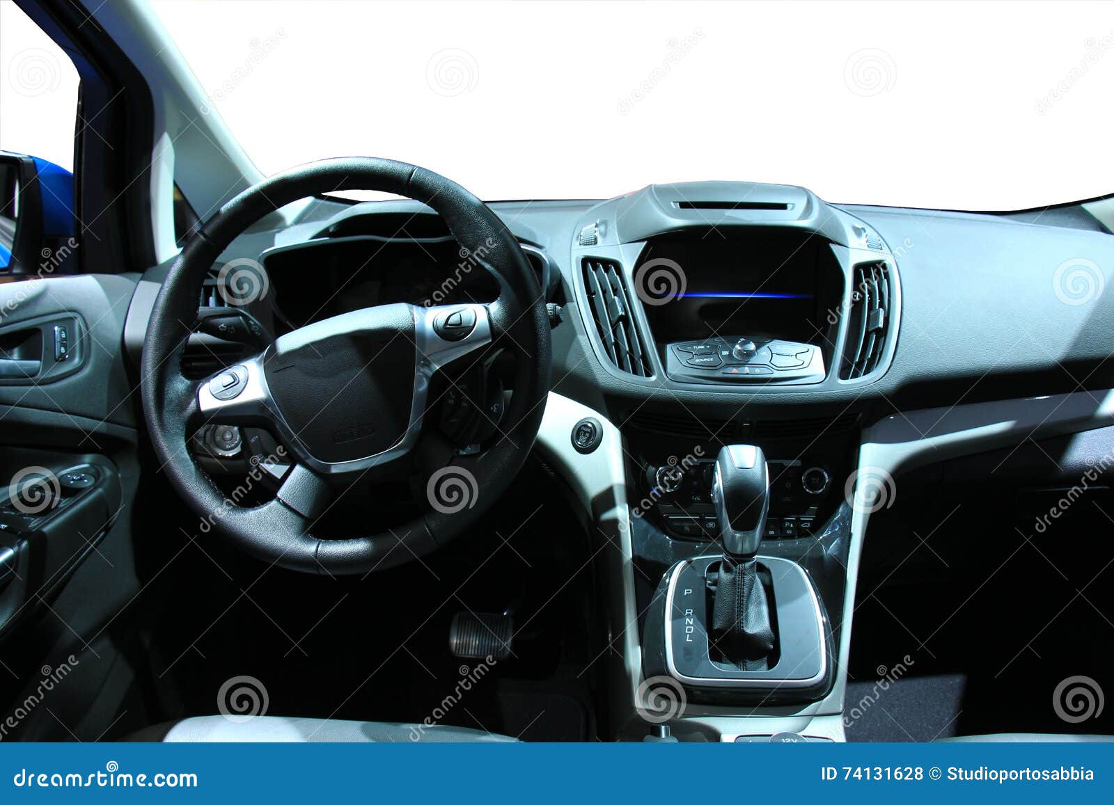 Modern car interior stock photo. Image of buttons, style - 74131628