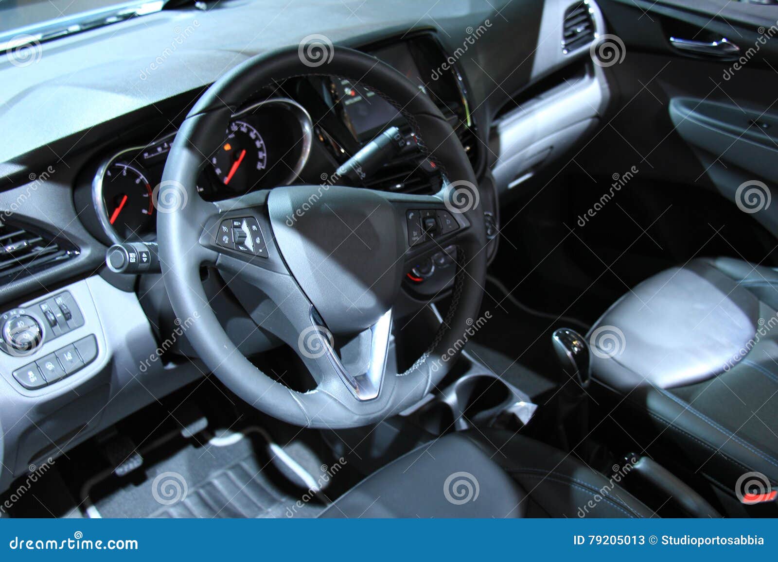 Modern car interior stock image. Image of metal, auto - 79205013