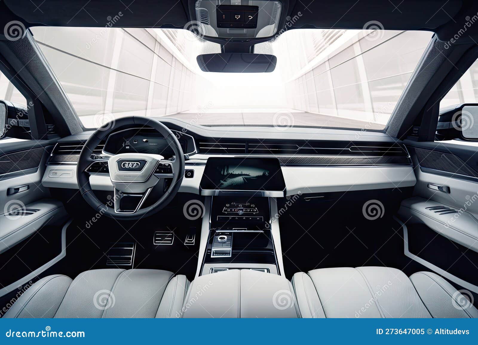 Modern Car Interior with Sleek and Minimalist Design, Featuring Touch ...