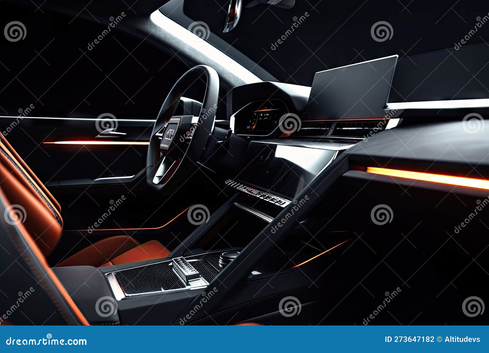 Modern Car Interior with Sleek and Minimalistic Design, Clean Lines and ...