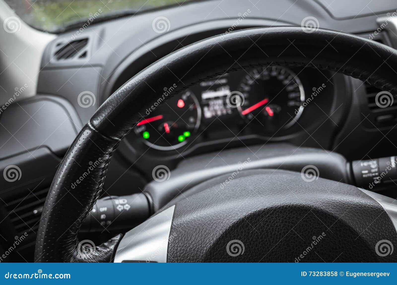 Modern Car Interior, Steering Wheel Stock Photo - Image of class ...
