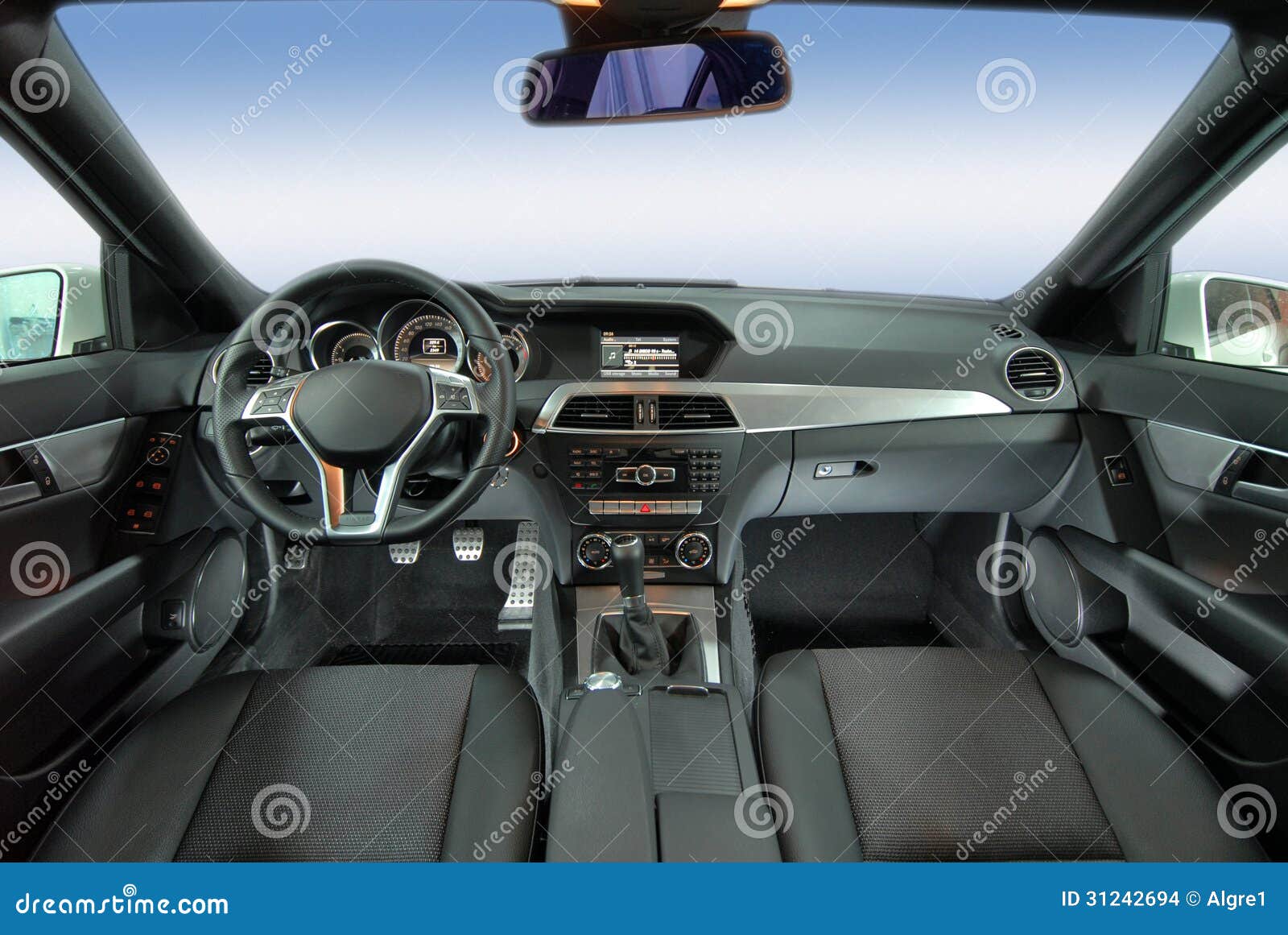 Modern car interior stock photo. Image of back, dashboard - 31242694