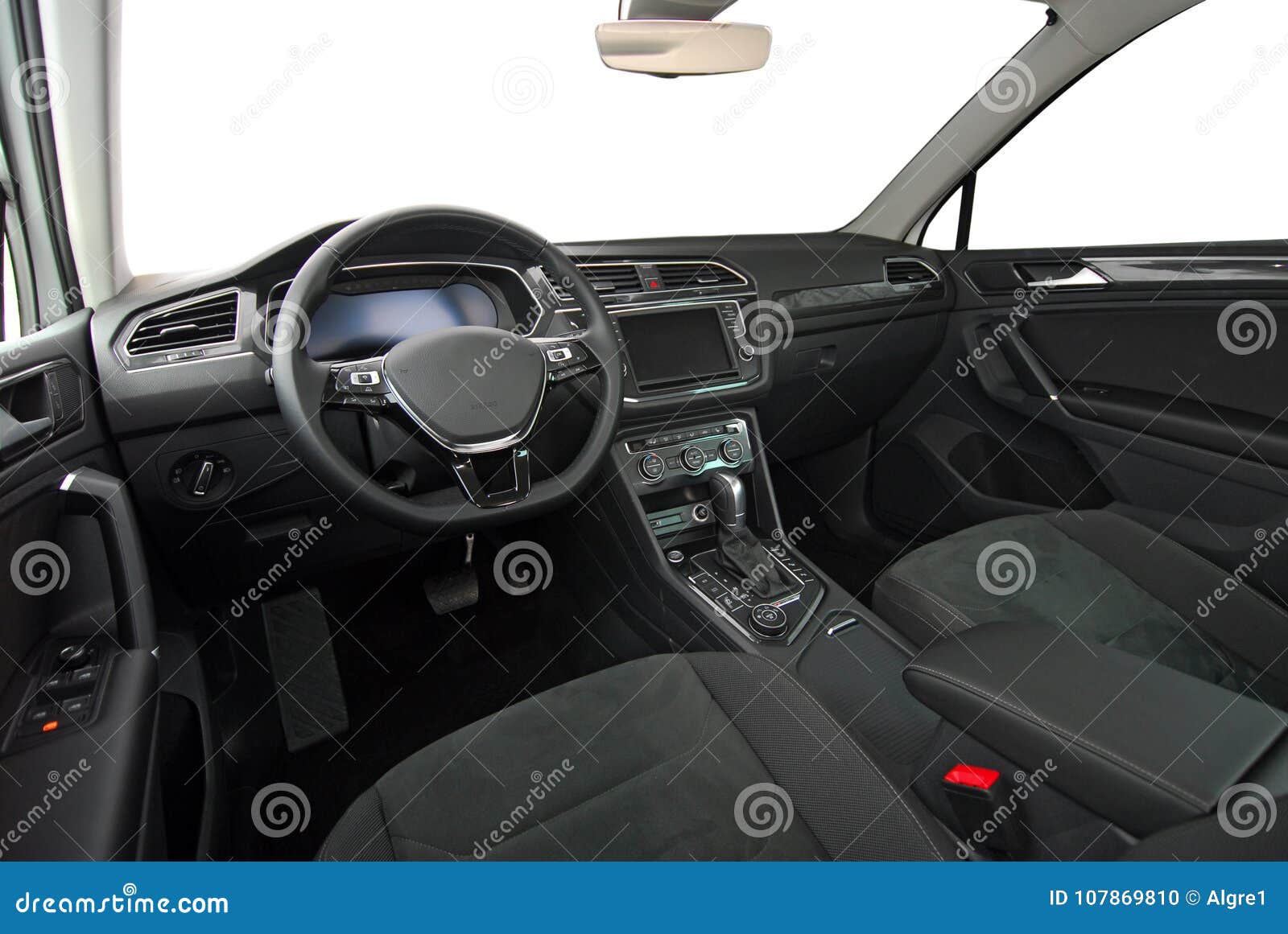 Modern car interior stock photo. Image of control, automobile - 107869810