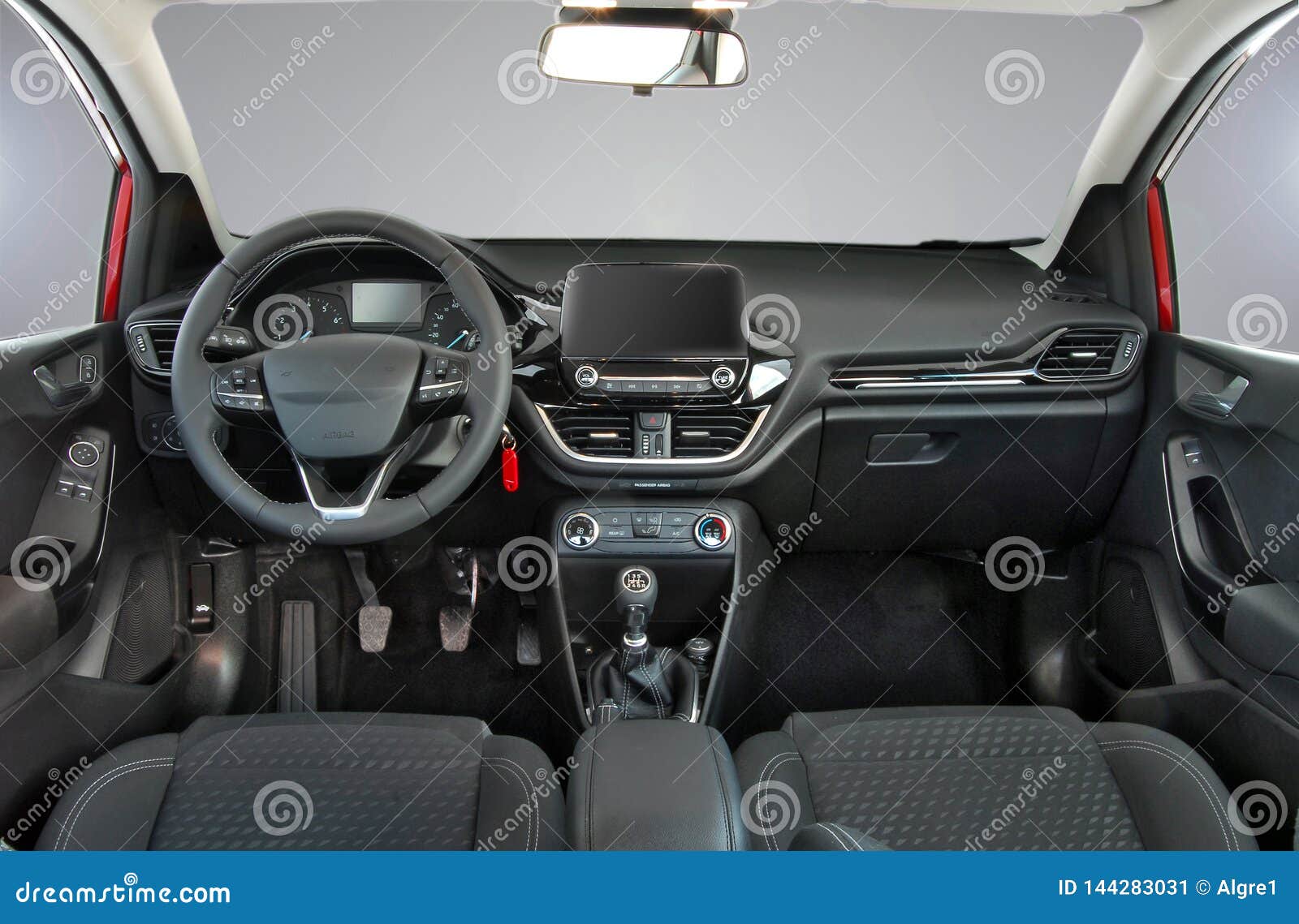 Modern car interior stock image. Image of guidance, front - 144283031