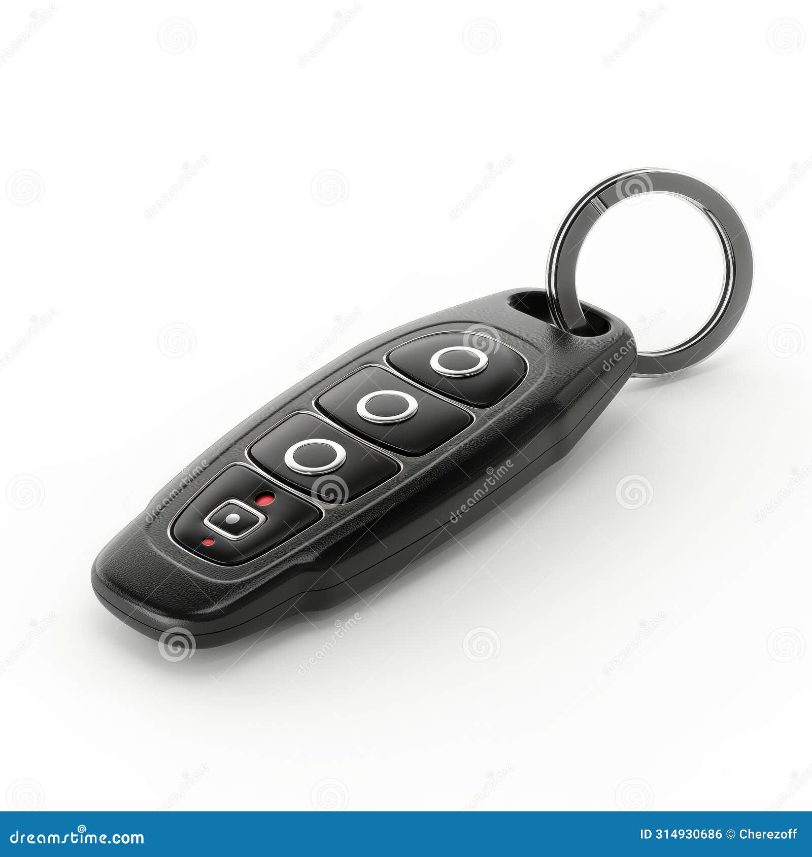 Modern Car Key Fob with Buttons Isolated on White Stock Photo - Image ...