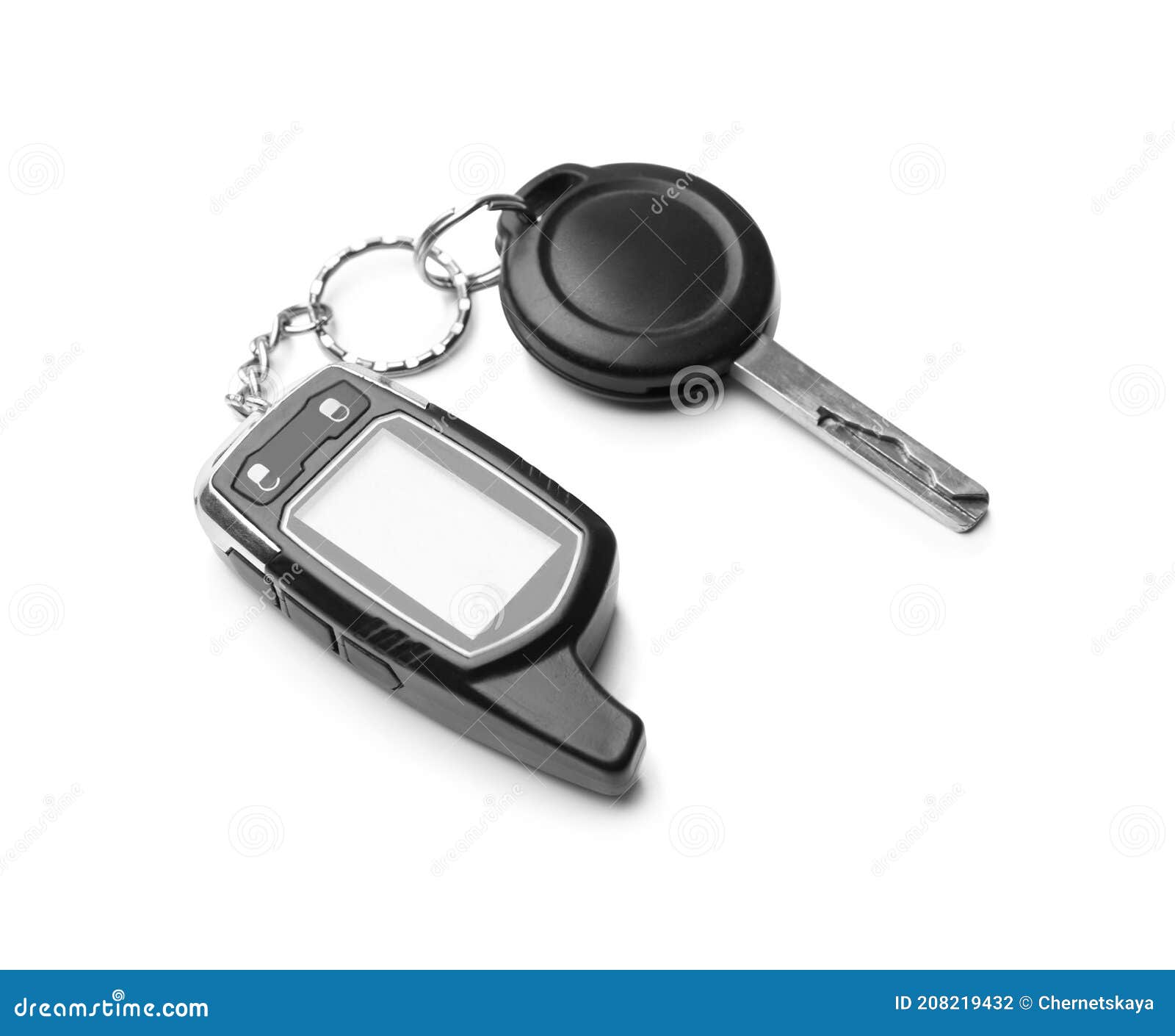 Modern Car Key with Remote Control Isolated on White Stock Photo ...