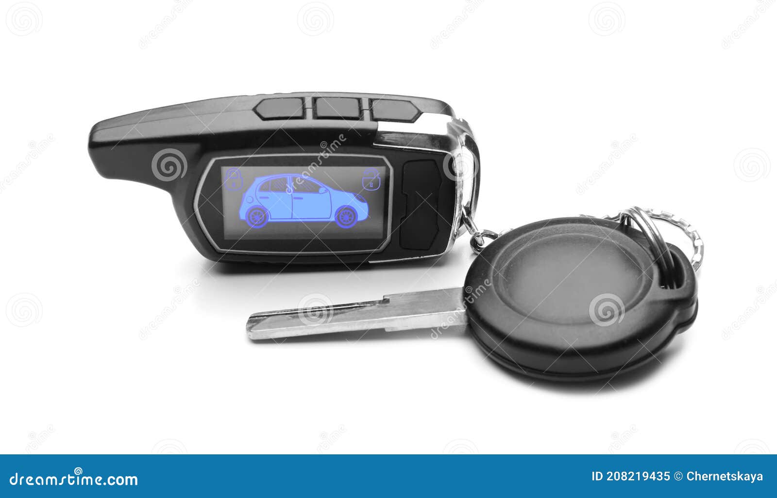 Modern Car Key with Remote Control Isolated on White Stock Image ...