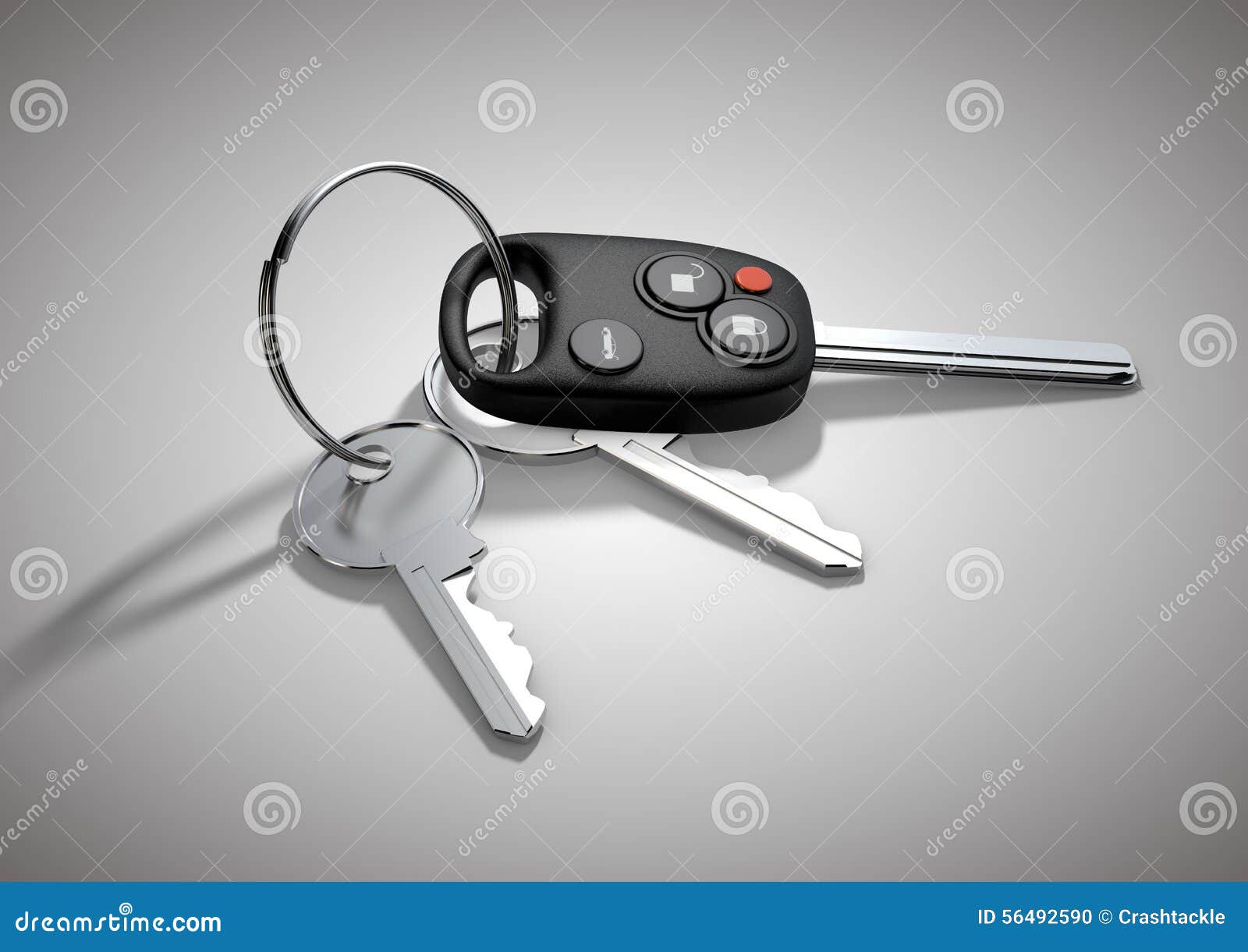 Modern Car Keys for Passenger Vehicle Isolated on Flat White Surface ...