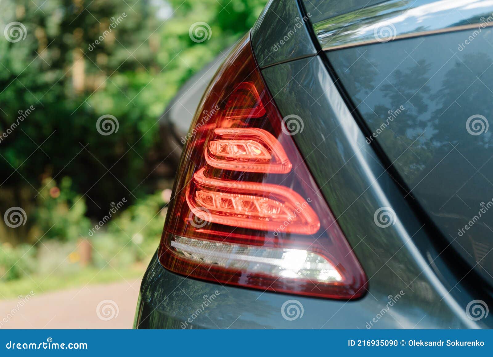 Modern car LED tail lights stock photo. Image of luxury - 216935090