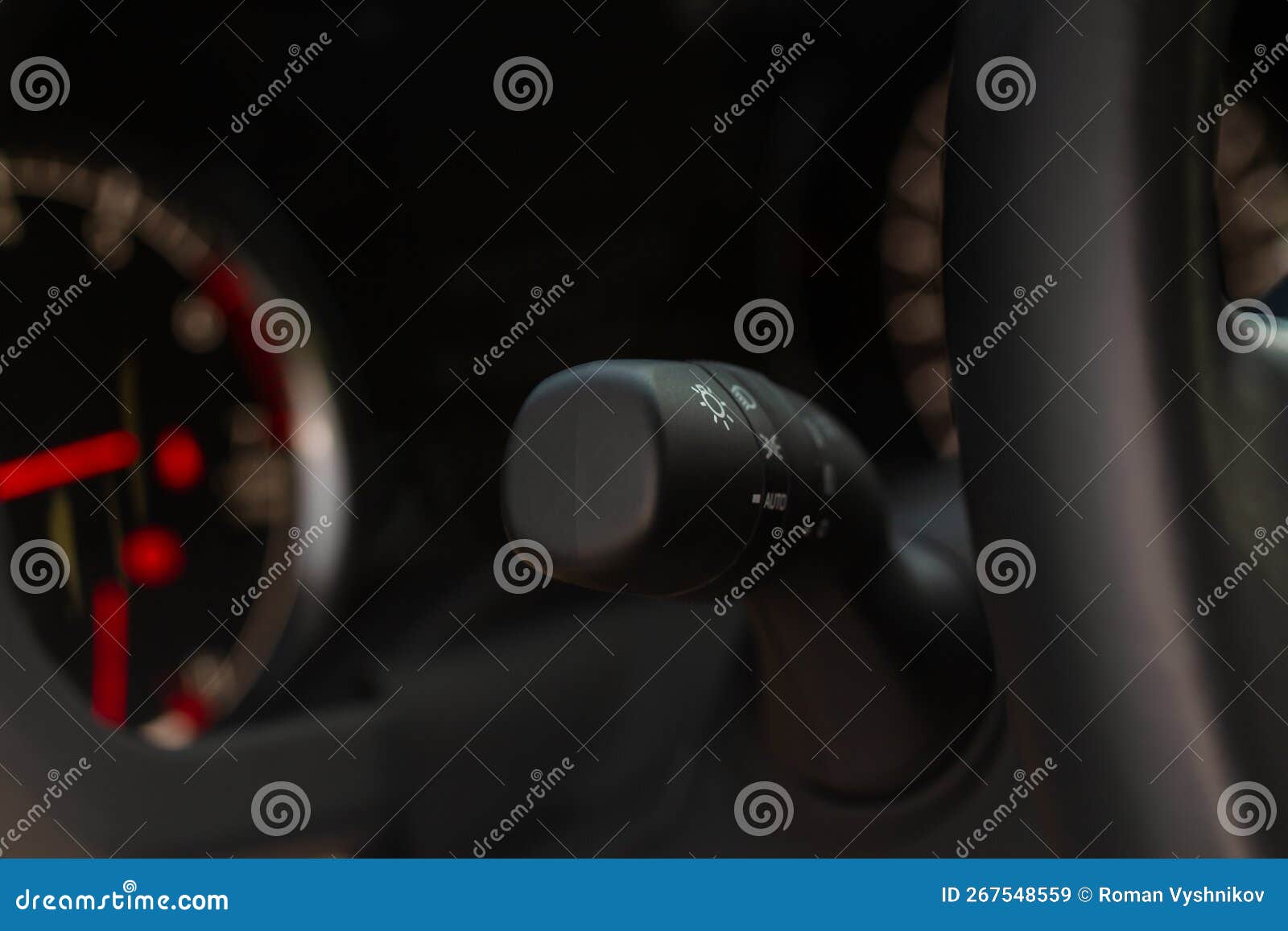 Modern Car Light Switch. Turning on Headlight in the Car Stock Image ...