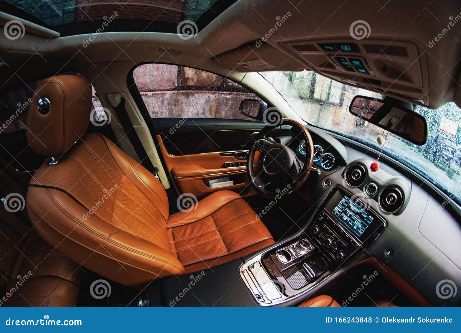 Modern Car Luxury Interior with Leather Seats Stock Photo - Image of ...