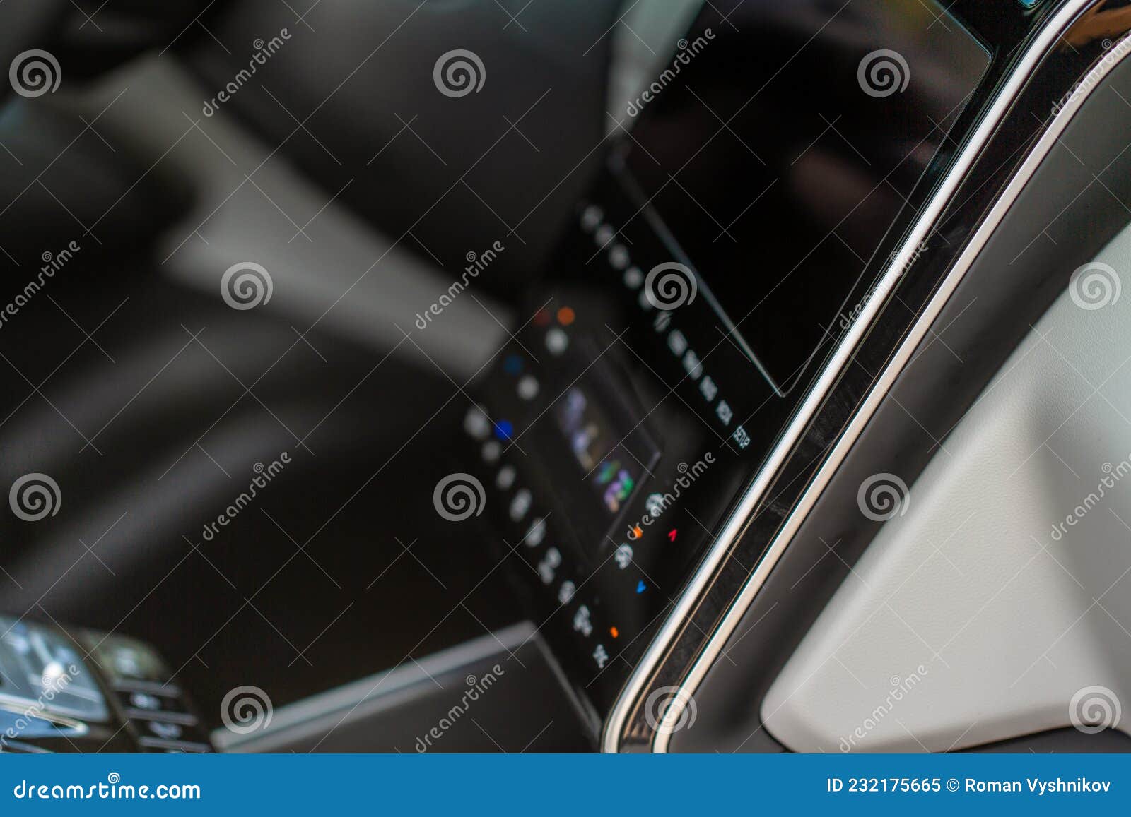 Modern Car Media Display in the Interior of the Car. Stock Image ...
