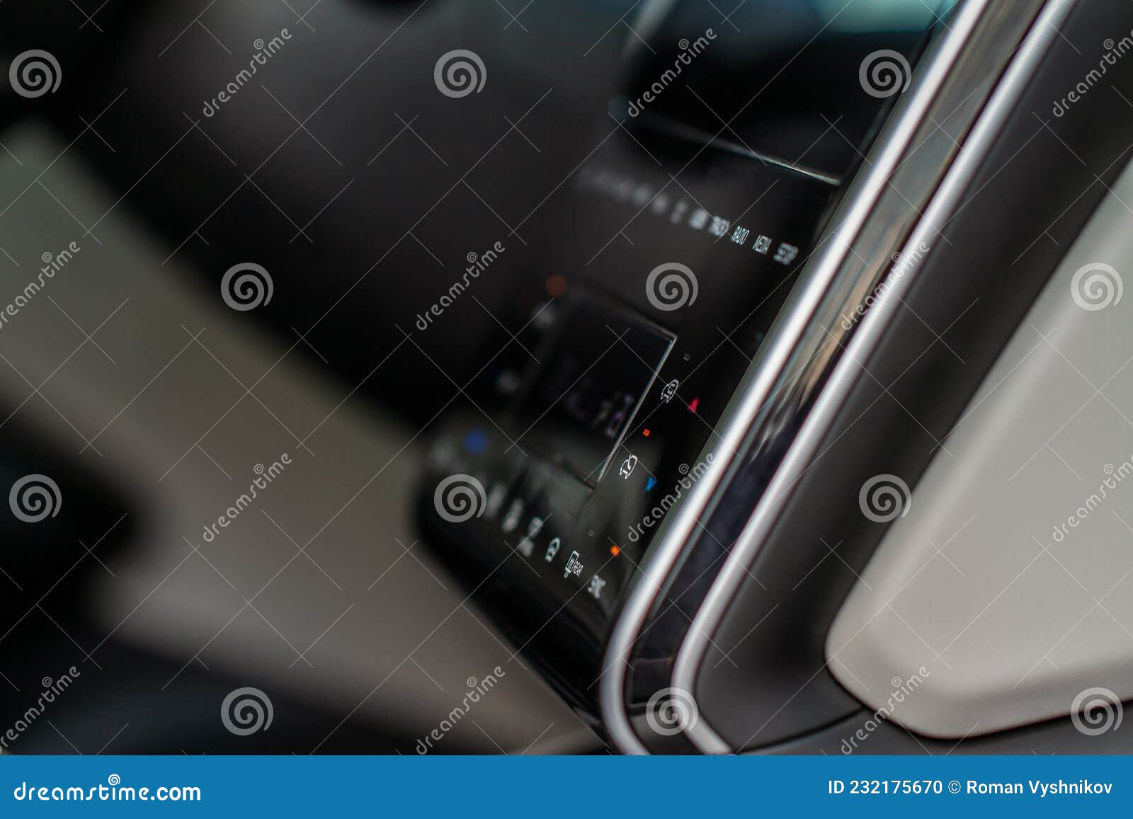 Modern Car Media Display in the Interior of the Car. Stock Photo ...