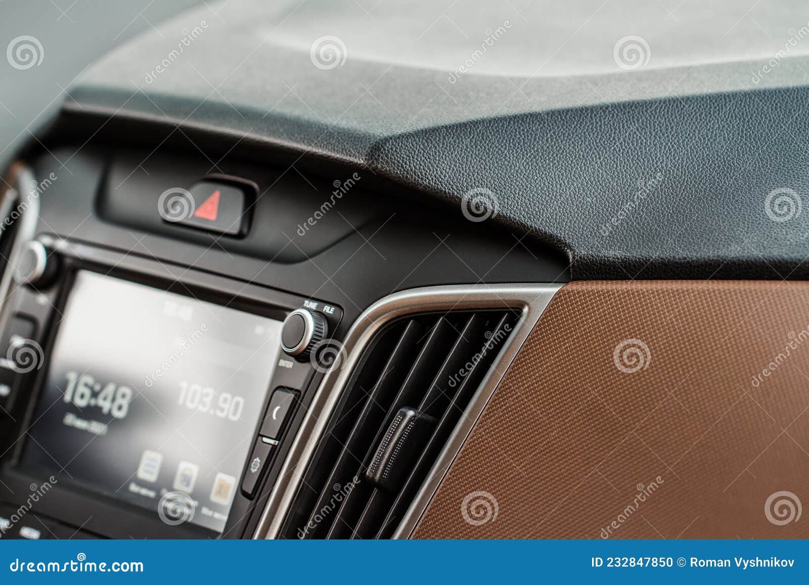 Modern Car Media Display in the Interior of the Car. Stock Photo ...