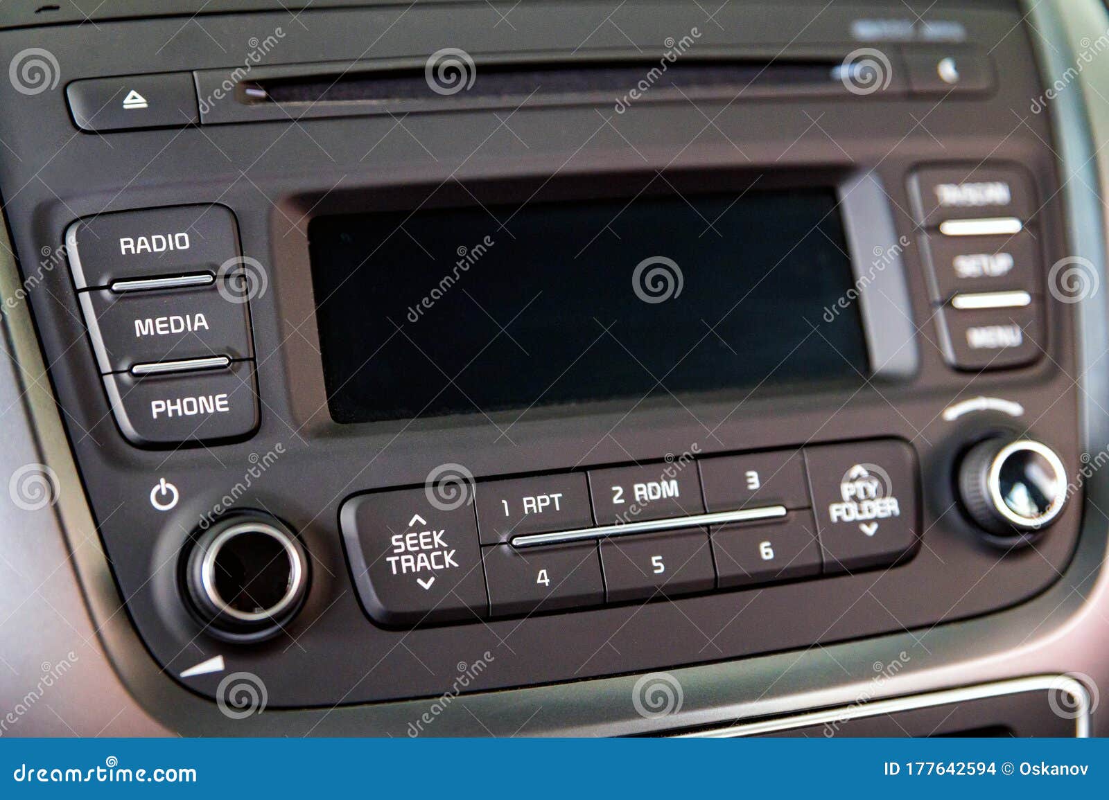 Modern Car Multimedia Control Panel Close Up Stock Photo - Image of ...