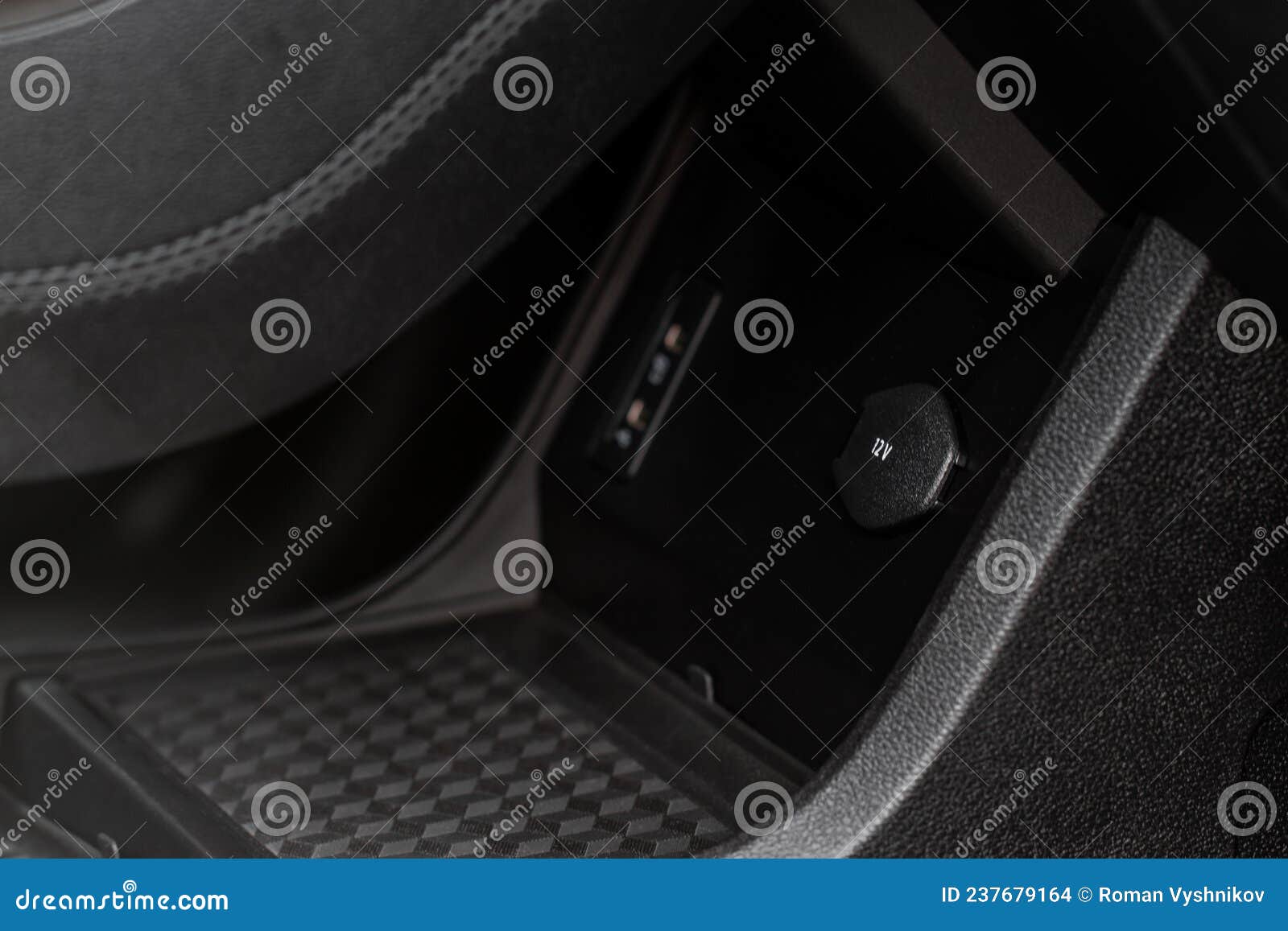 Modern car outlet socket. stock photo. Image of detail - 237679164