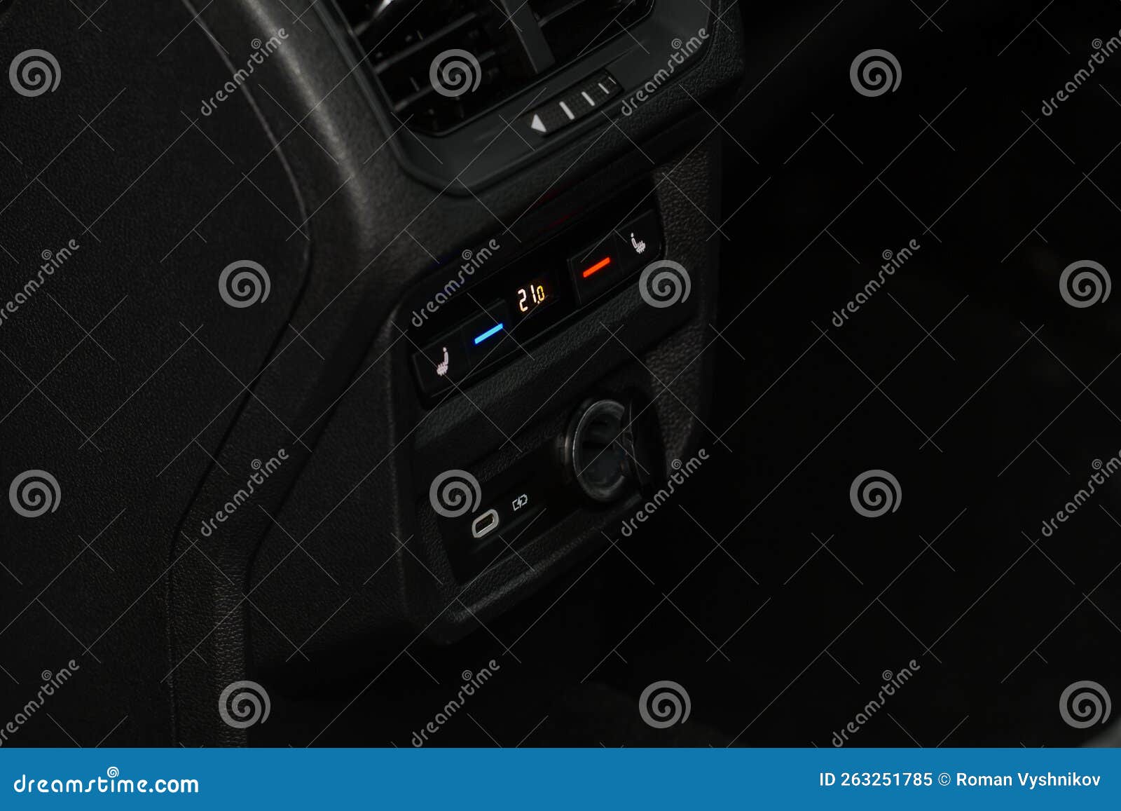 Modern car outlet socket. stock image. Image of auto - 263251785