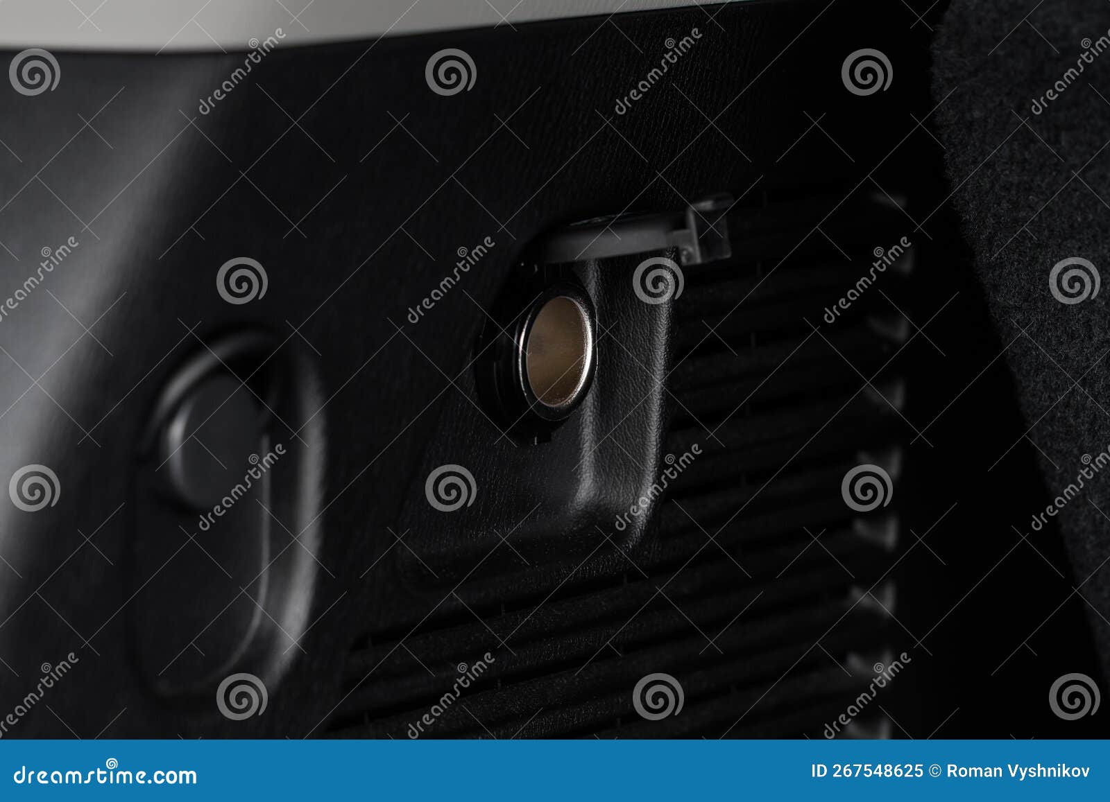 Modern car outlet socket. stock image. Image of black - 267548625