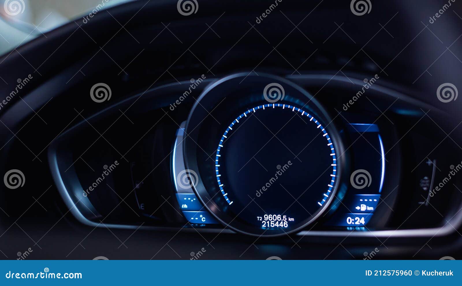 Modern Car Panel, Digital Bright Speedometer, Odometer. Stock Photo ...