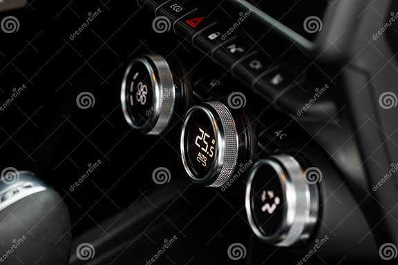 Modern Car Passenger’s Temperature Control. Stock Photo - Image of ...