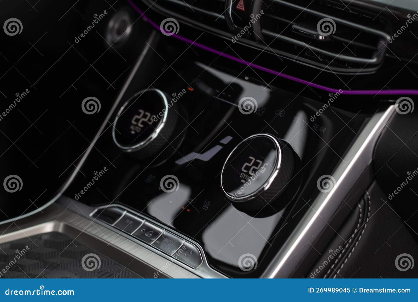 Modern Car Passengers Temperature Control. Stock Image - Image of ...