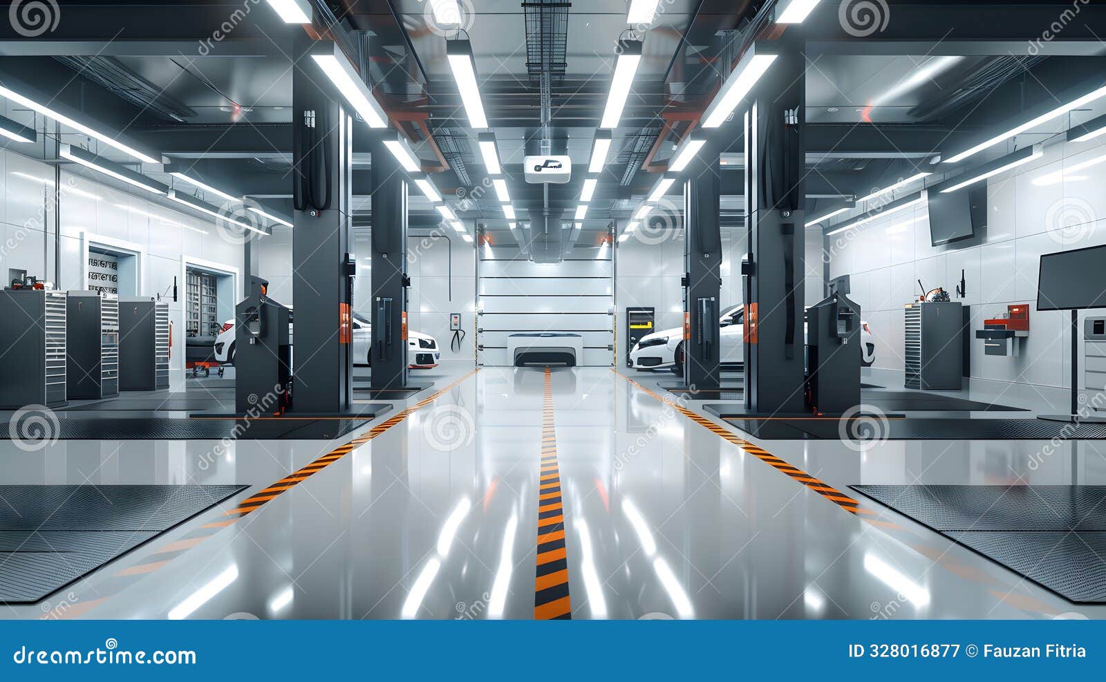 Modern Car Service Shop Interior. Editorial Photography - Image of high ...